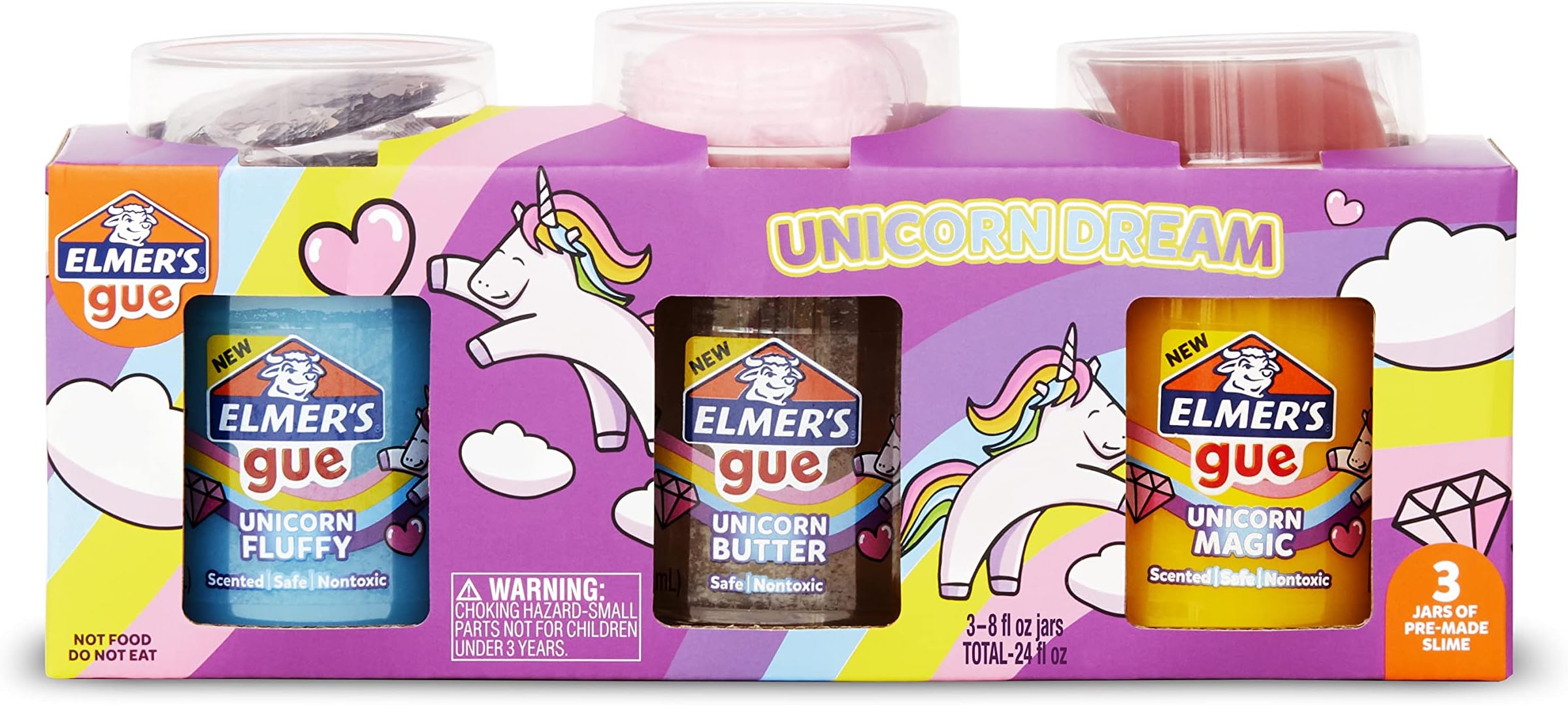 Elmer’s Gue Premade Slime, Unicorn Dream Slime Kit, includes Fun ...