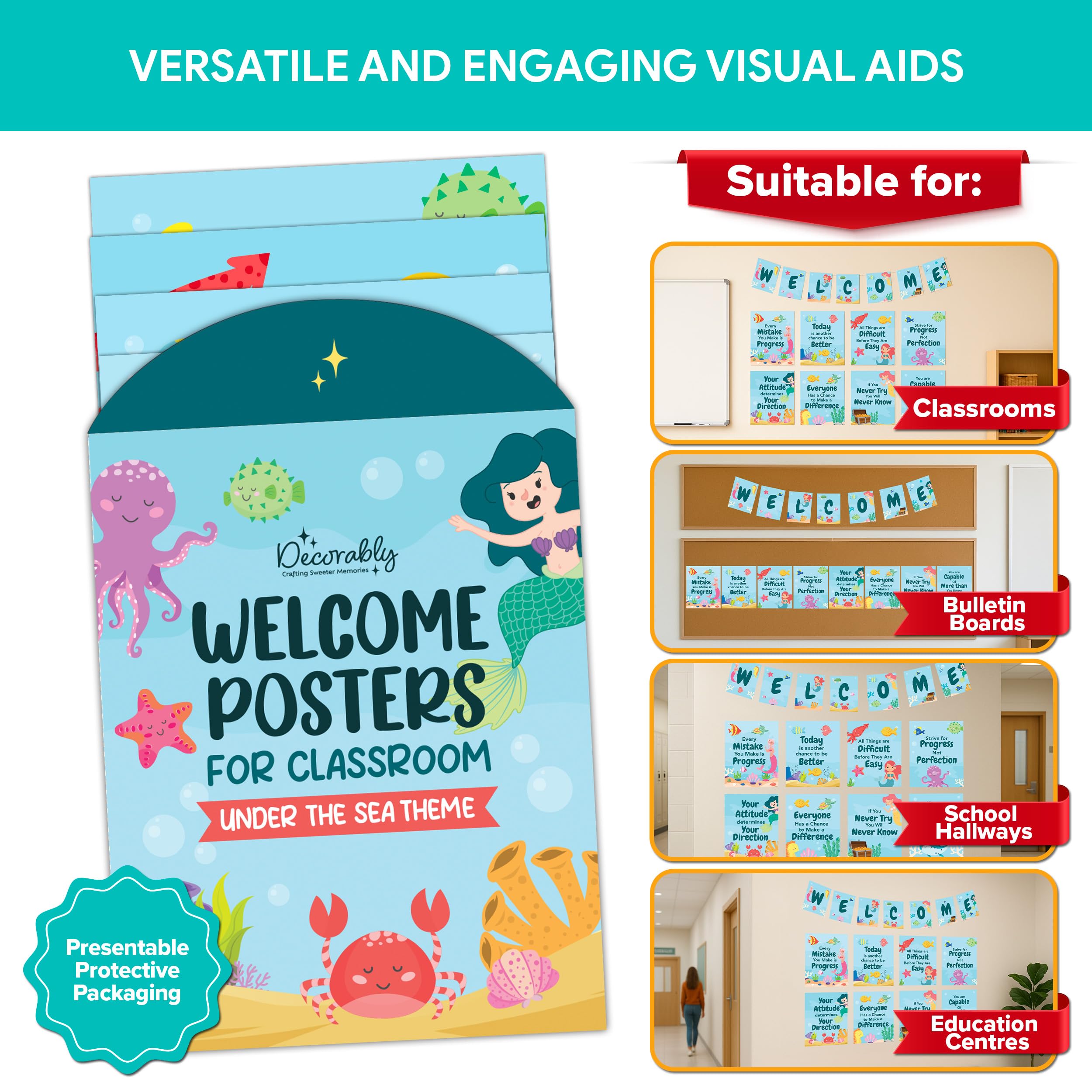 Snapklik.com : Decorably 15 Welcome Under The Sea Classroom Decorations