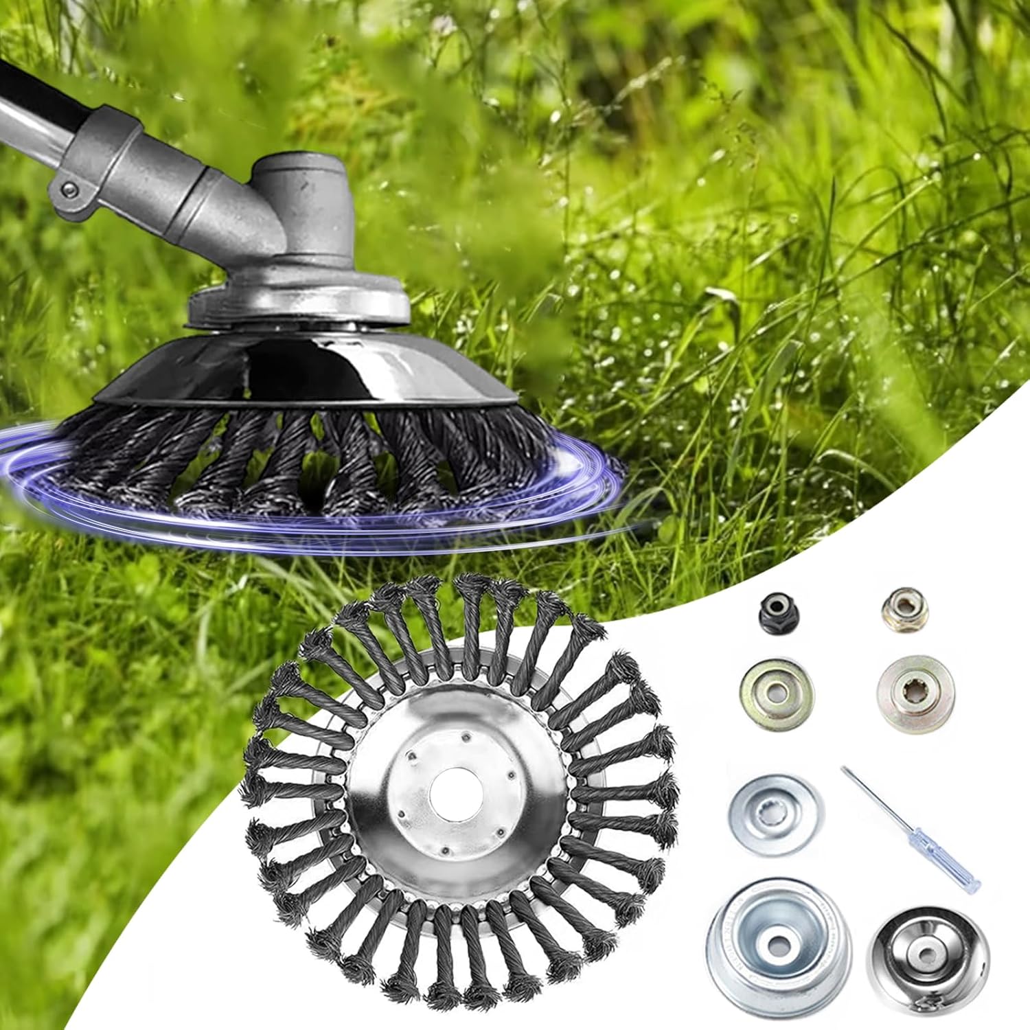 Amazon.com: BUXUNA 8 Inch Steel Wire Grass Trimmer Head, Indestructible ...