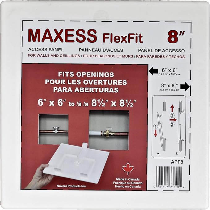MAXESS Flexfit 8” Spring Fastened Plastic Access Panel, Outside ...