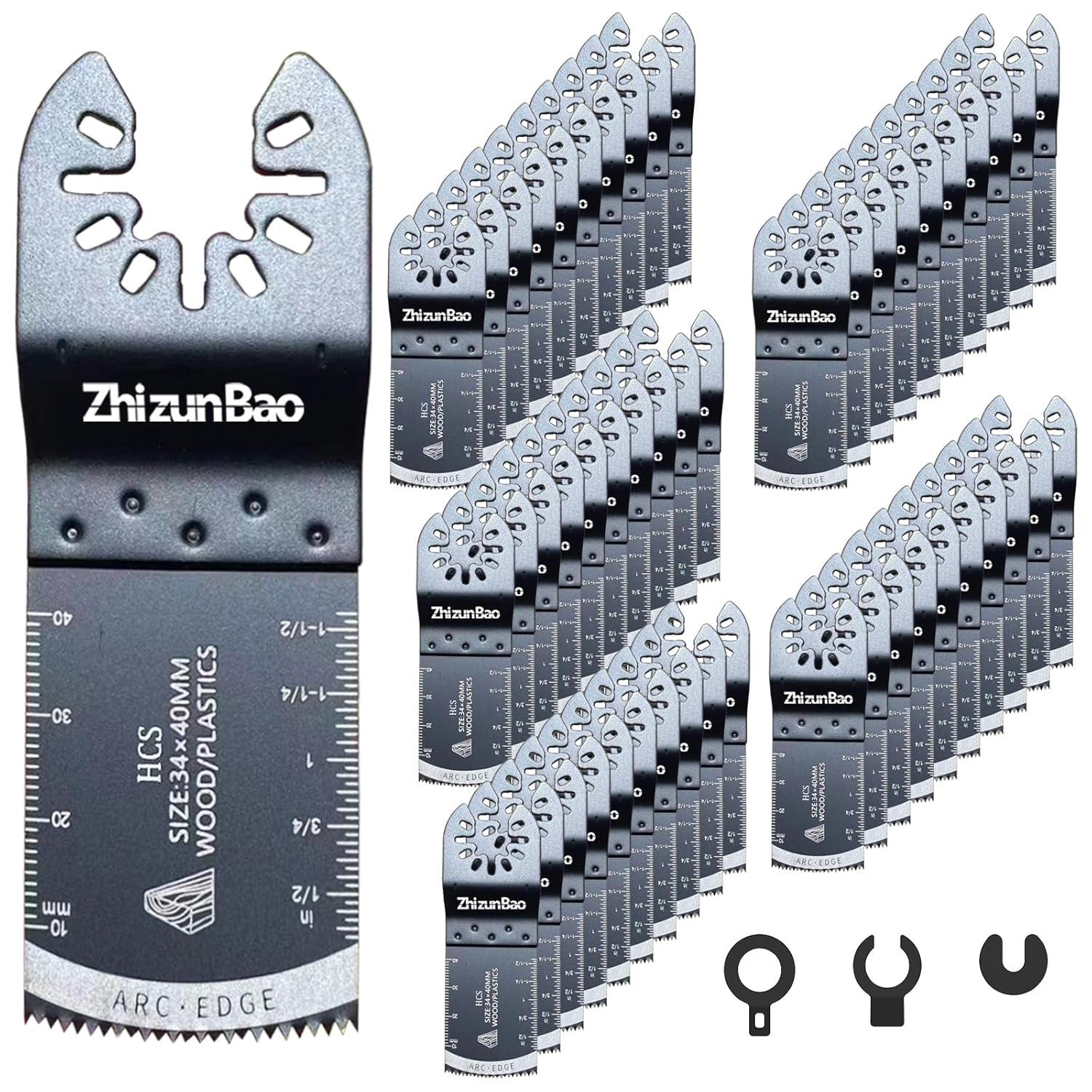 ZhizunBao, 50pcs Curved-Edge Multi Tool Blades Kits: Universal ...