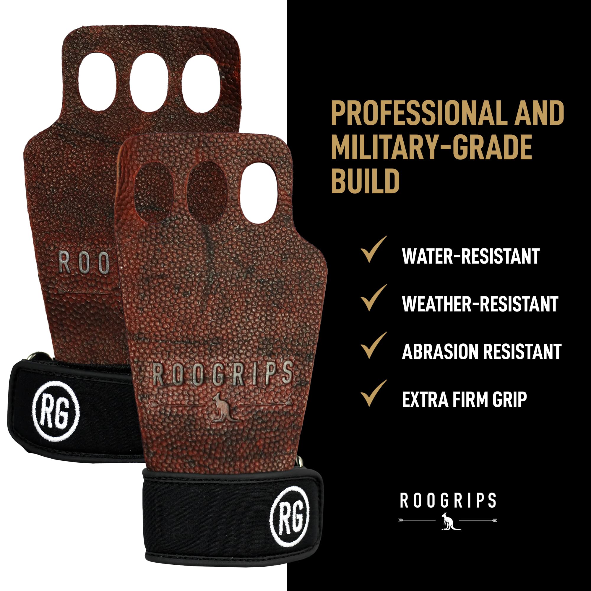 Snapklik.com : RooGrips 3 Finger Premium Leather Hand Grips For ...