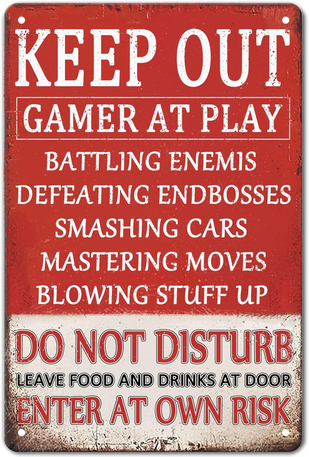 Amazon.com: Gaming Room Sign Bedroom Door Tin Signs Wall Decor Keep Out ...