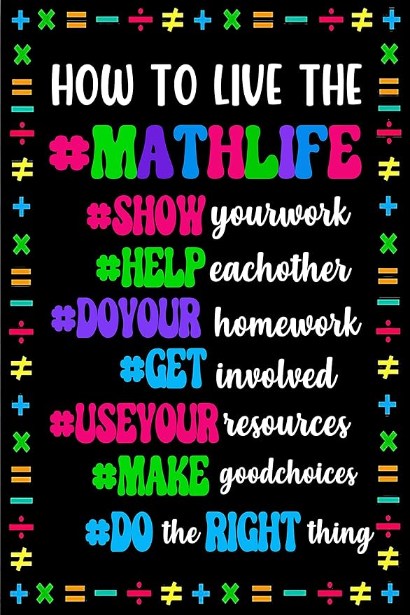 Amazon.com: Minitowz How to live math life Mathematics poster Math ...