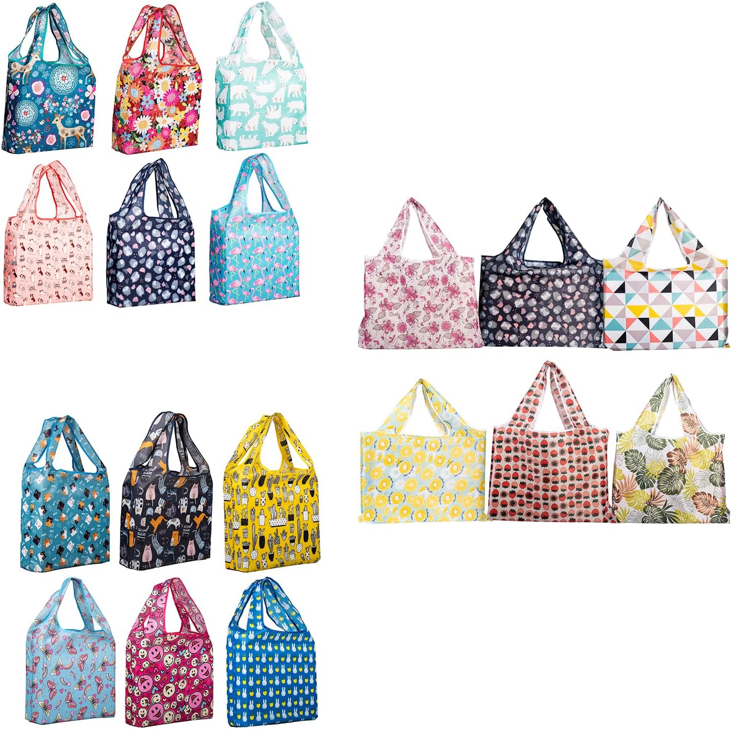 Amazon.com: Sinoetron Reusable Shopping Bags Grocery Bags 18 Pack ...