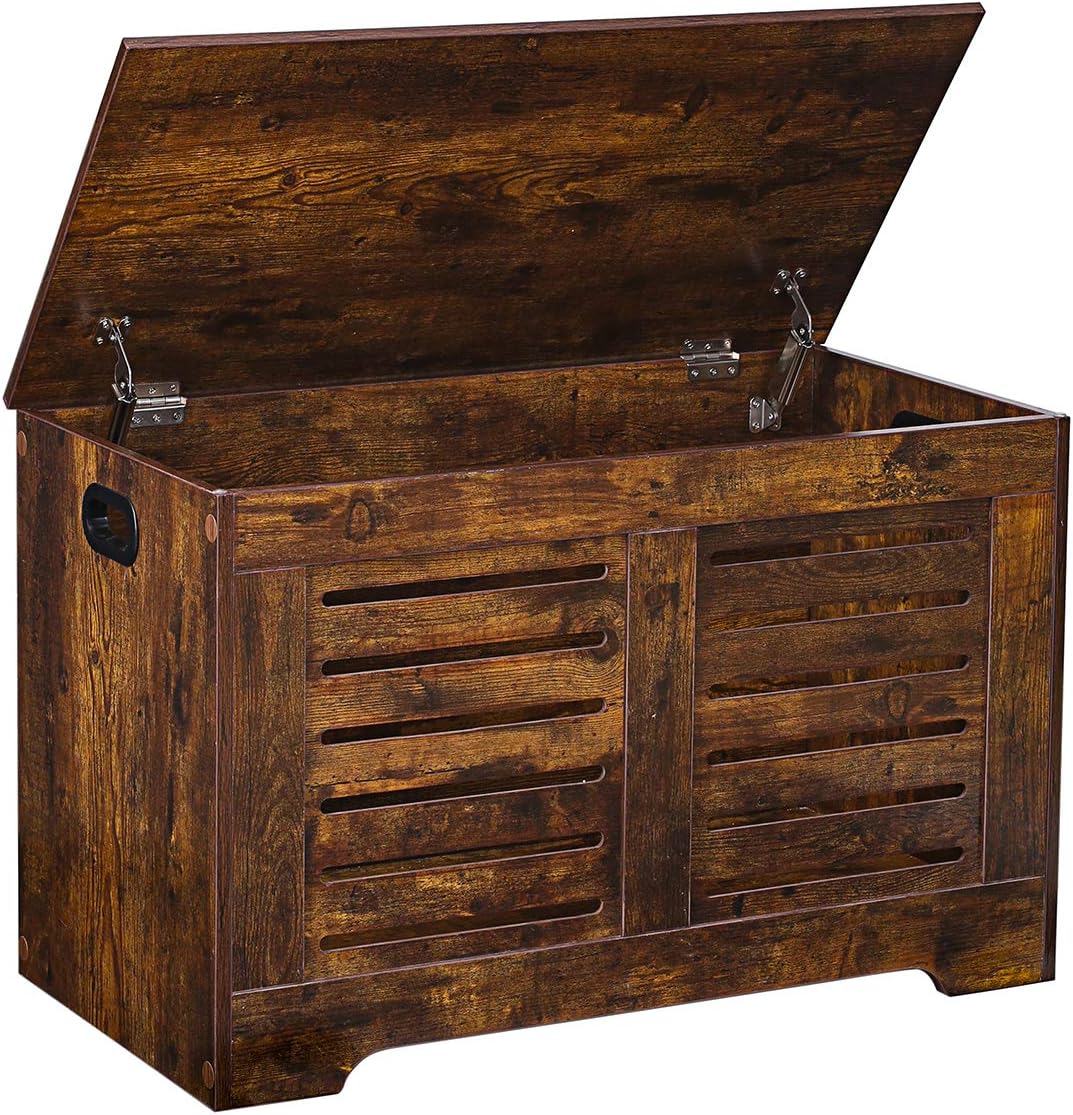 Amazon.com: Locmeo Imitation Wooden Storage Chest Rustic Wood Print ...