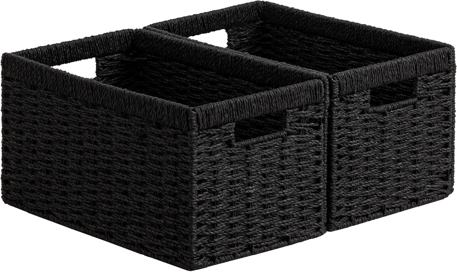 Amazon.com - joybest Black Wicker Storage Baskets, Rectangular Storage ...