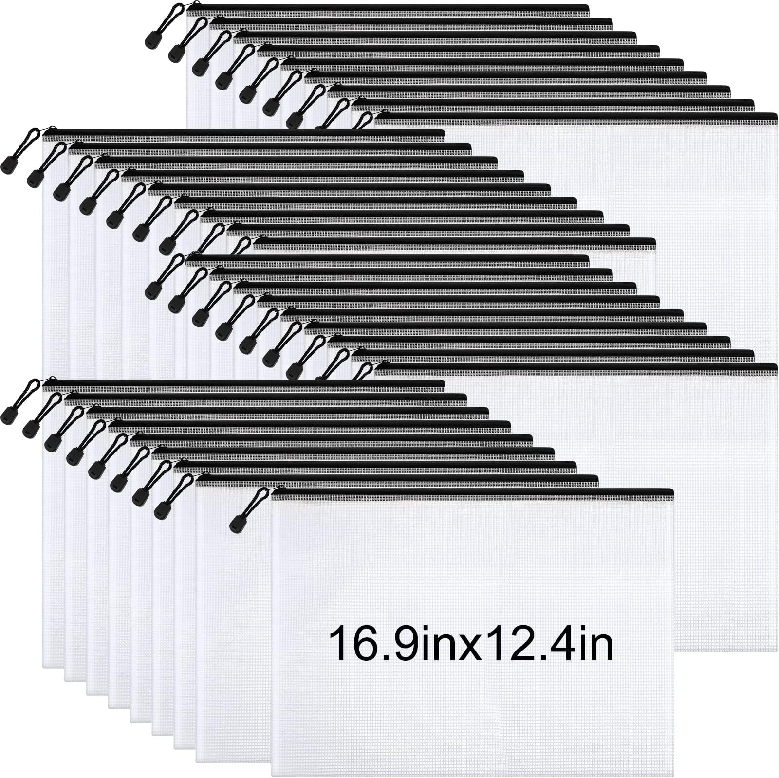 Amazon.com : AUSTARK 10Pcs Zipper File Bags Plastic Mesh Zipper Pouch ...