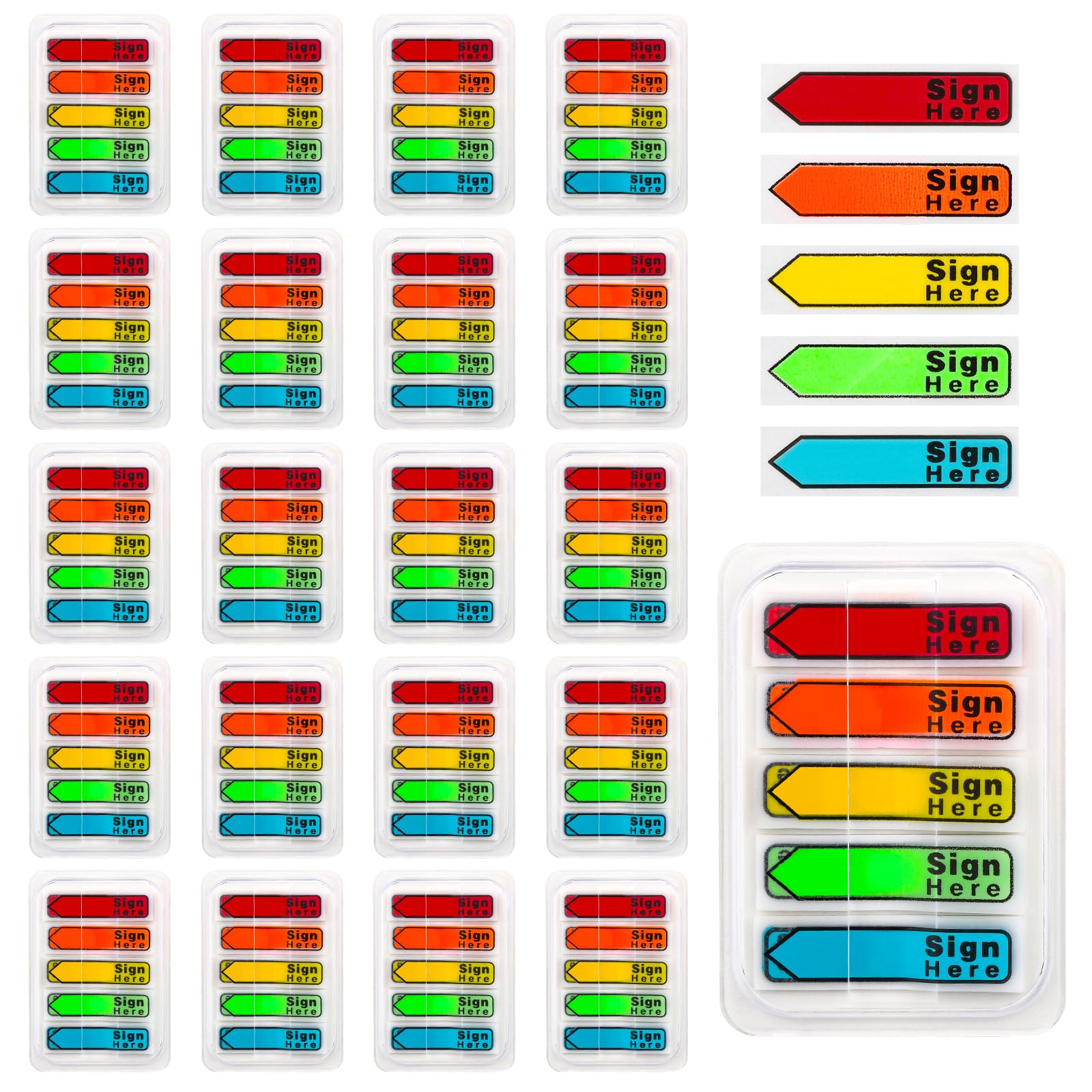 Amazon.com: Sign Here Tabs, 2400 Pcs/ 24 Packs Sign Here Sign Date ...