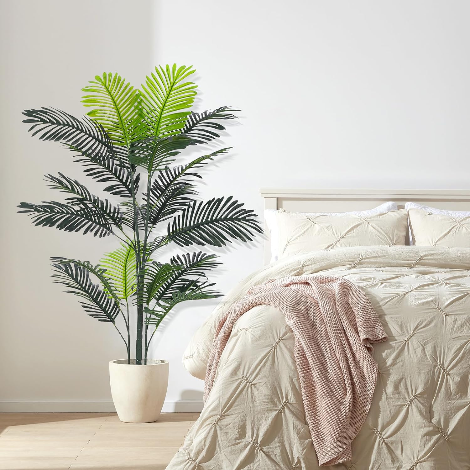 Amazon.com: 5FT Faux Areca Palm Tree, Artificial Golden Cane Palm Tree ...