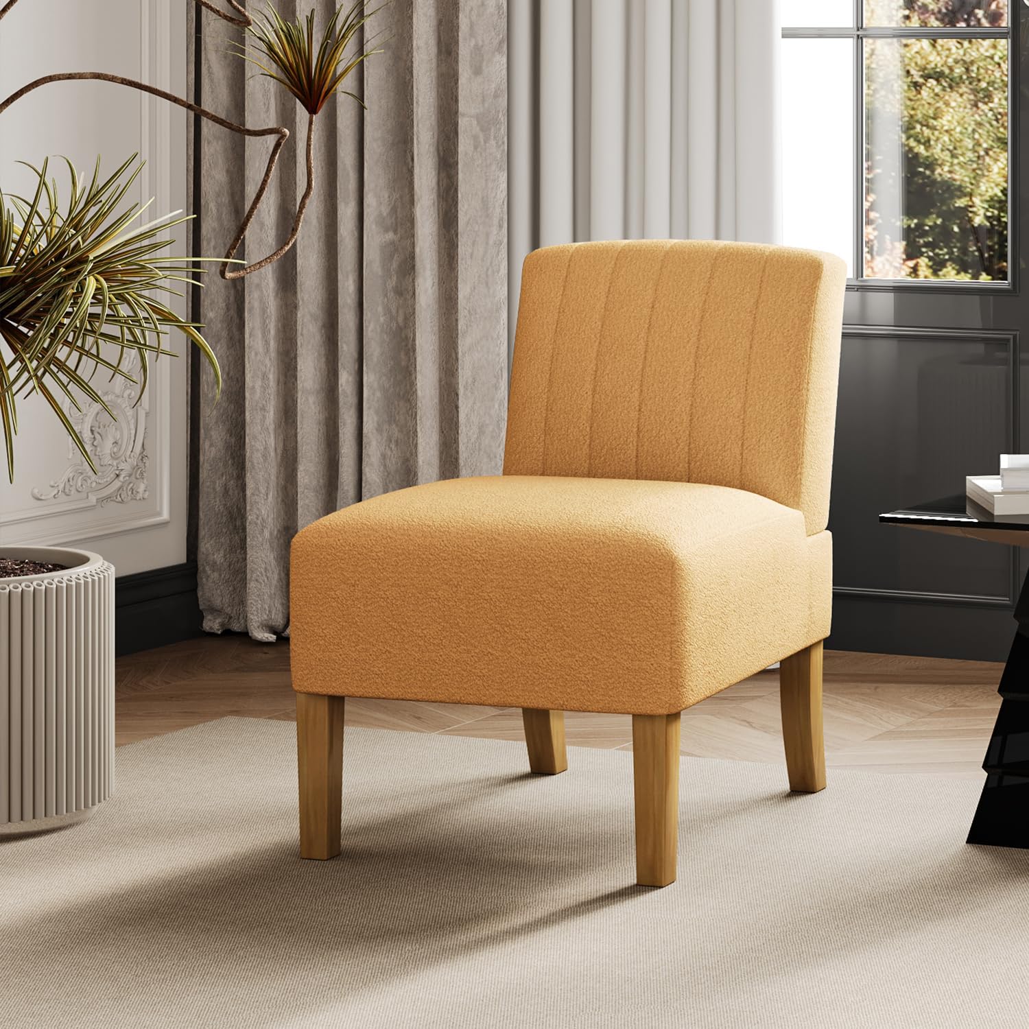 Amazon.com: Armless Accent Chairs for Living Room, Modern Slipper Chair ...