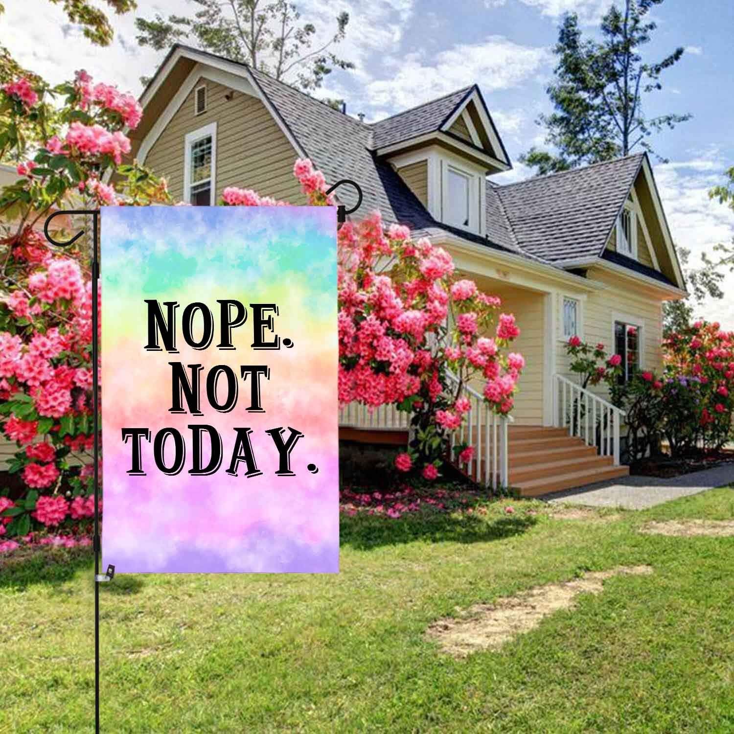 FANDEER NOPE Not Today Garden Flags Decorative Outdoor Flags Simple and ...