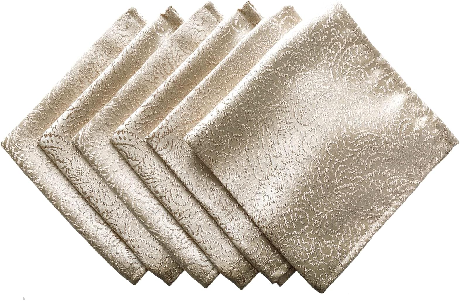 Amazon.com: Newbridge Barcelona Luxury Damask Fabric Napkins, Set of 4 ...