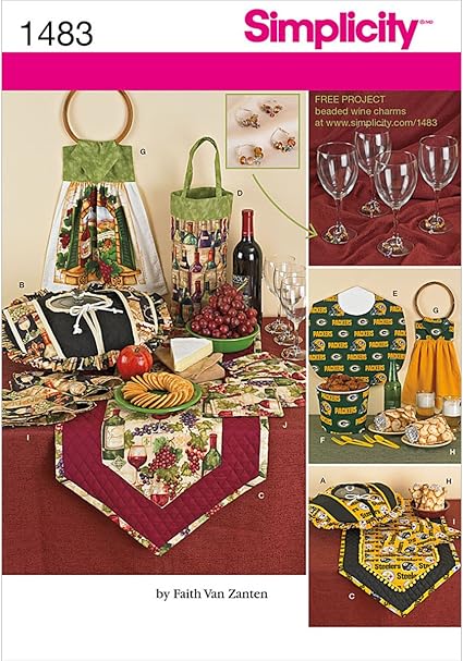 Amazon.com: Simplicity 1483 Kitchen Accessories Sewing Patterns, One ...