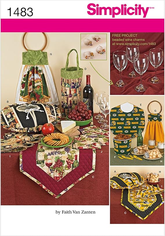 Amazon.com: Simplicity 1483 Kitchen Accessories Sewing Patterns, One ...