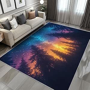 Amazon.com: Forest Rug 8x12, Nature Pine Tree Area Rug Washable ...