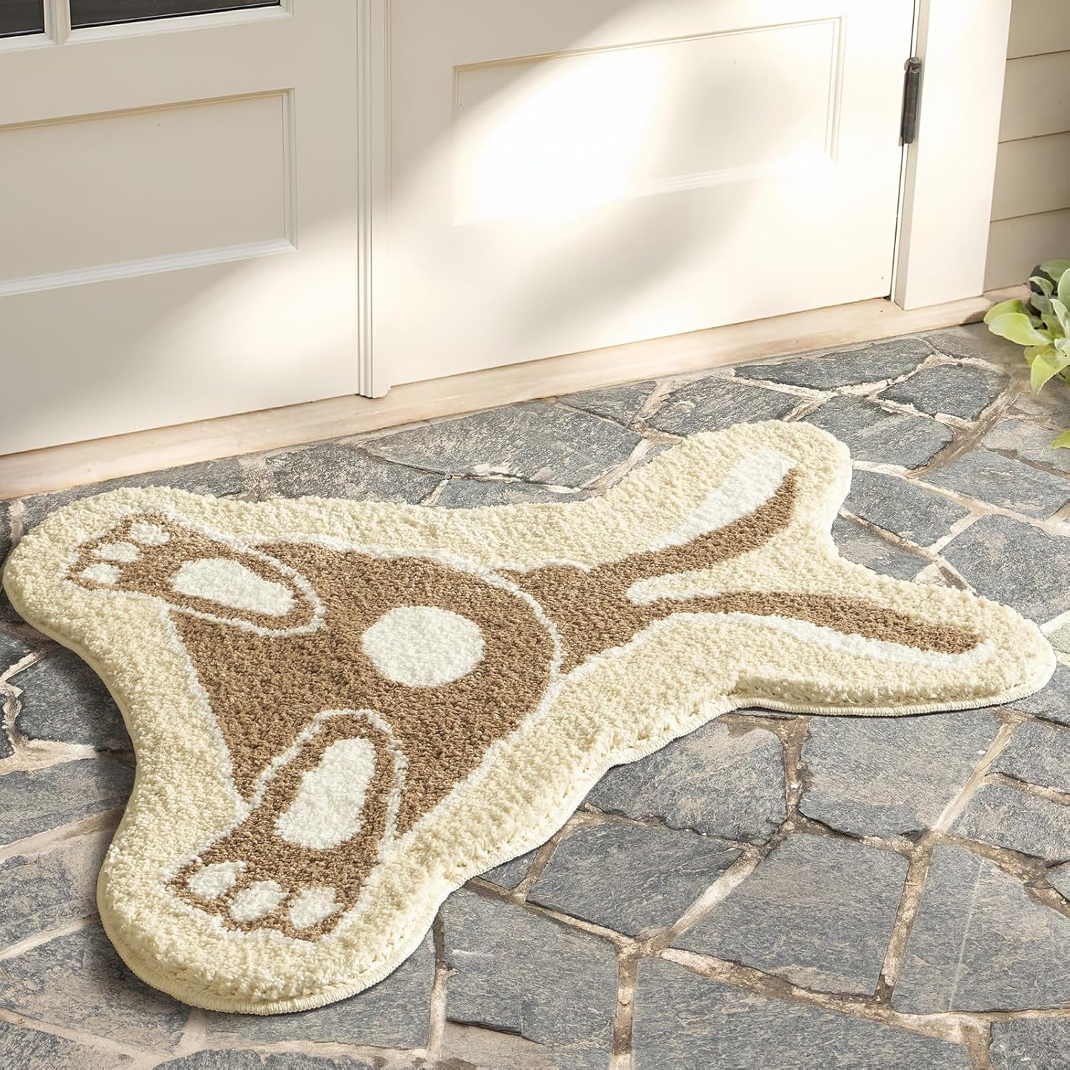 Amazon.com: Ashler Easter Bathroom Rugs, Beige Bunny Easter Rug, Water ...