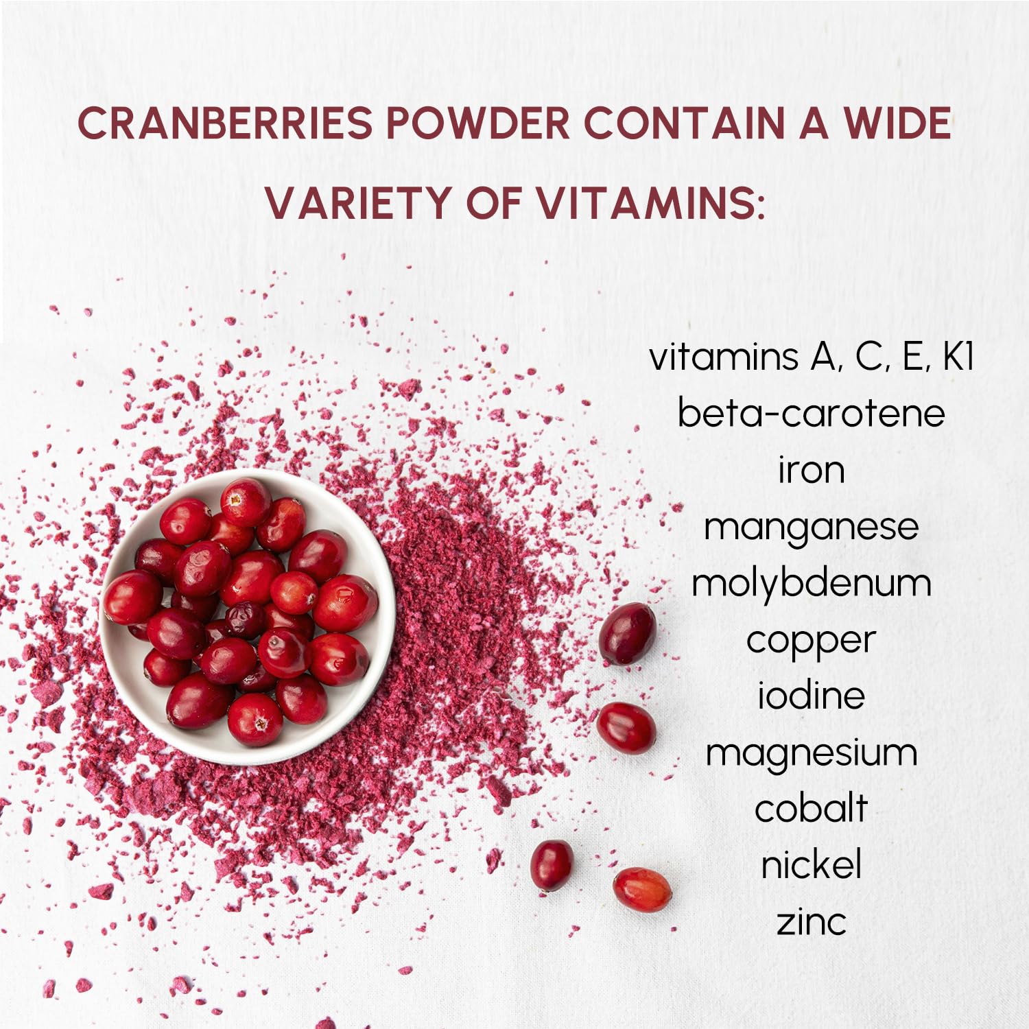 Pó de Cranberry 227 g, Pó Natural de Cranberry para Bolos, Smoothies e ...