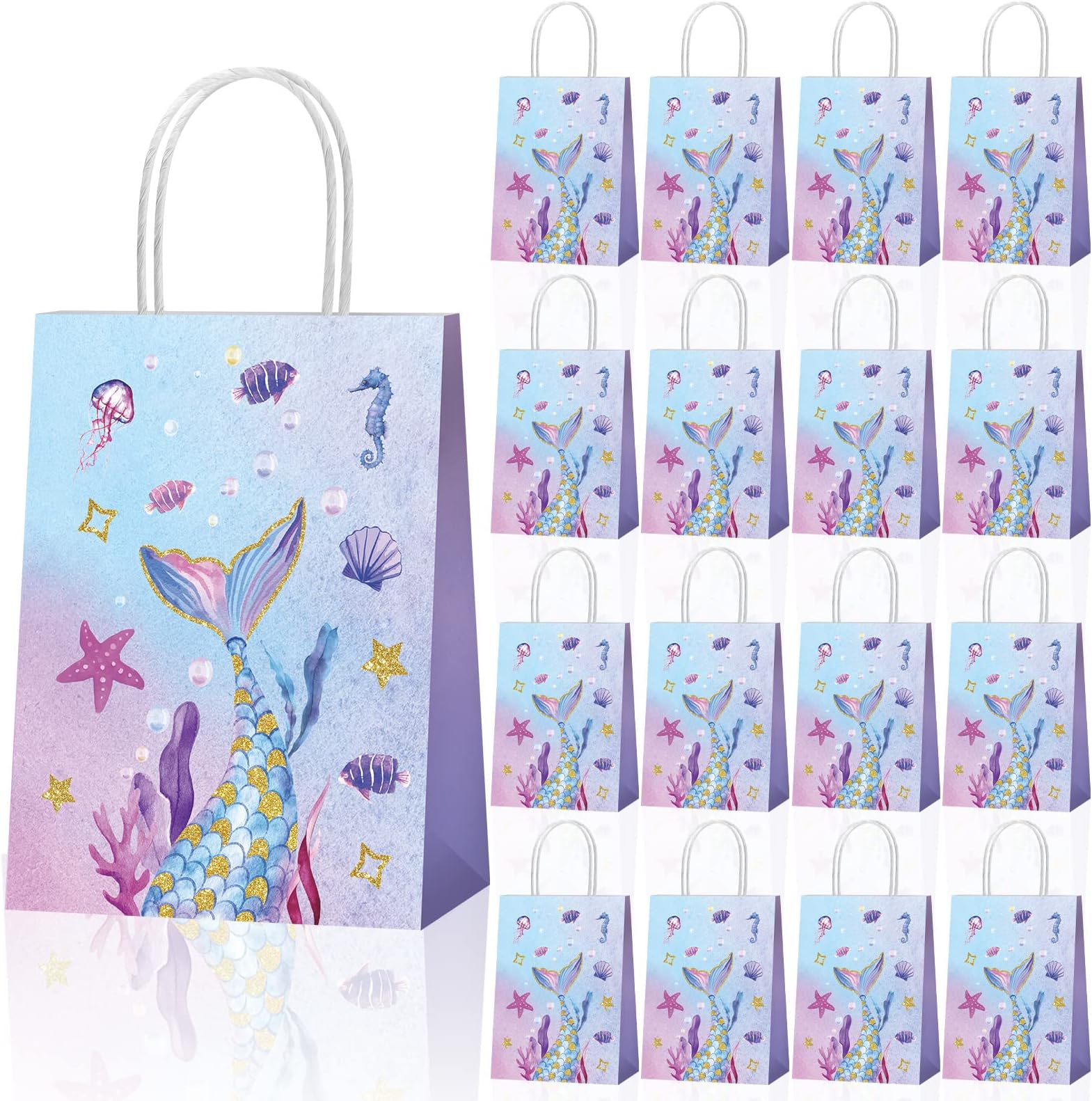 Amazon.com: Ctosree 20 Pcs Mermaid Party Favors Bags with Handles for ...