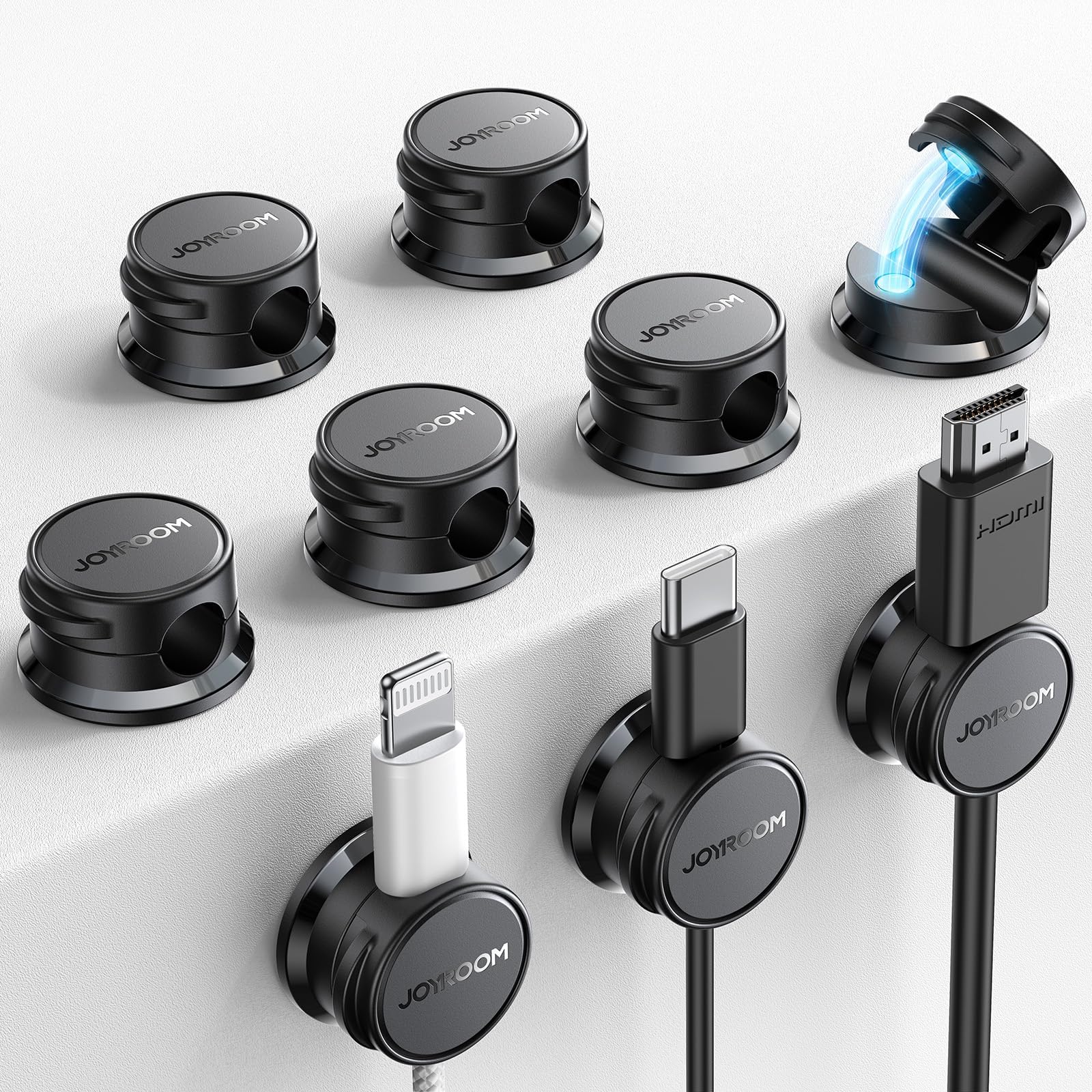 Amazon.com: 12 Pack Magnetic Cable Clip Clips, Under Desk Cable ...