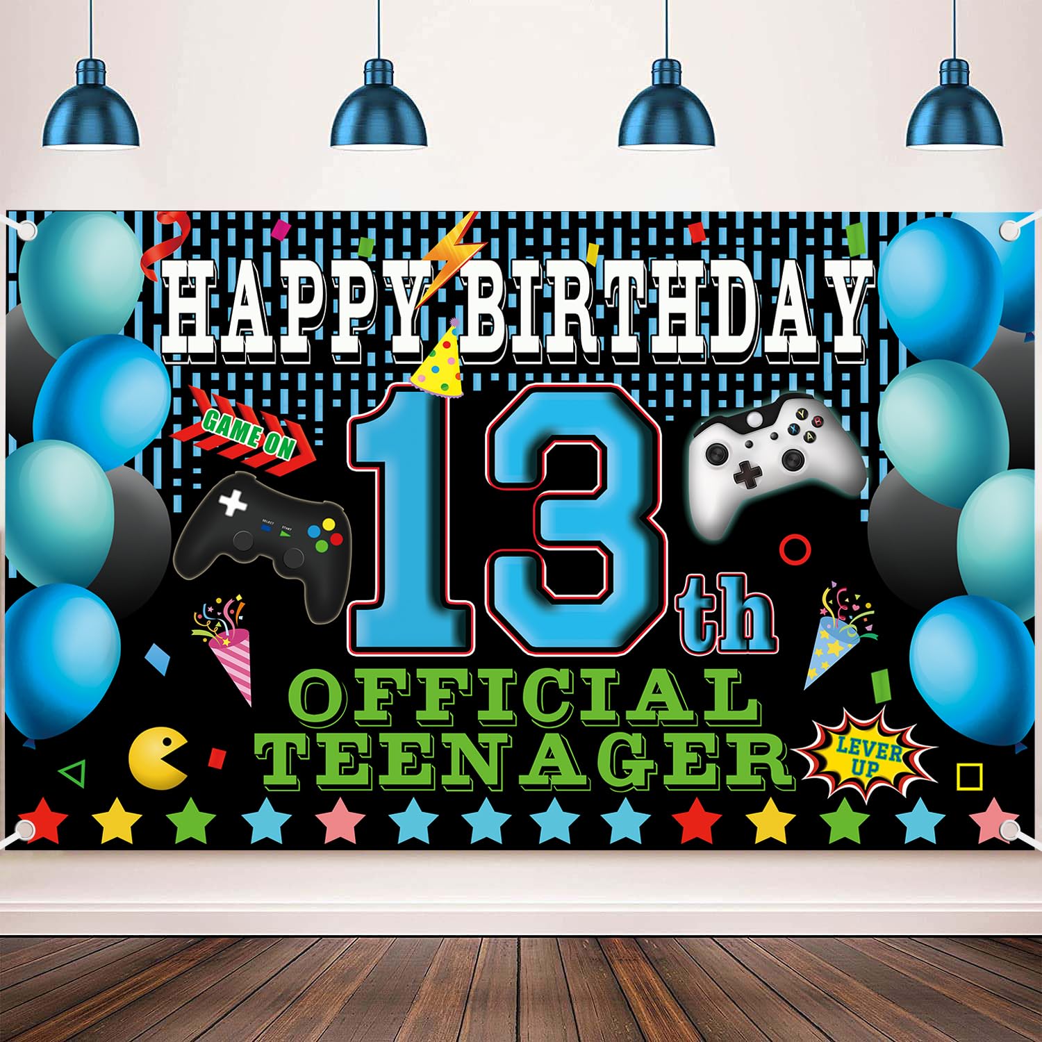 Amazon.com : 13th Video Game Happy Birthday Decorations Backdrop Banner ...
