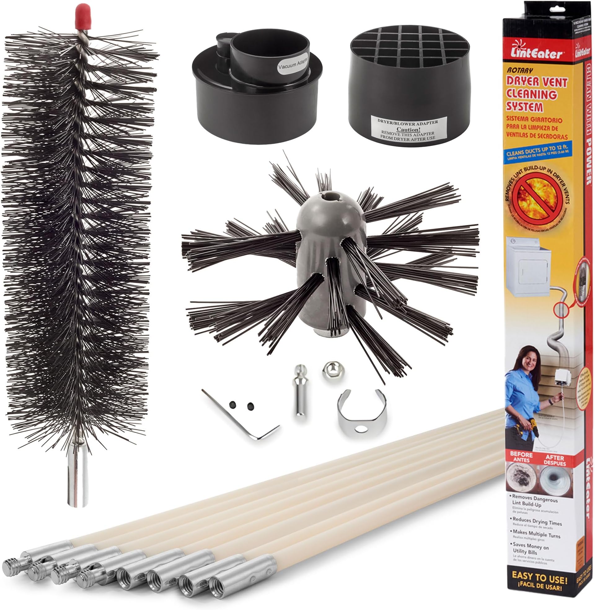 Amazon.com: Dryer Vent Duct Cleaning Kit - Gardus RLE24 LintEater ...