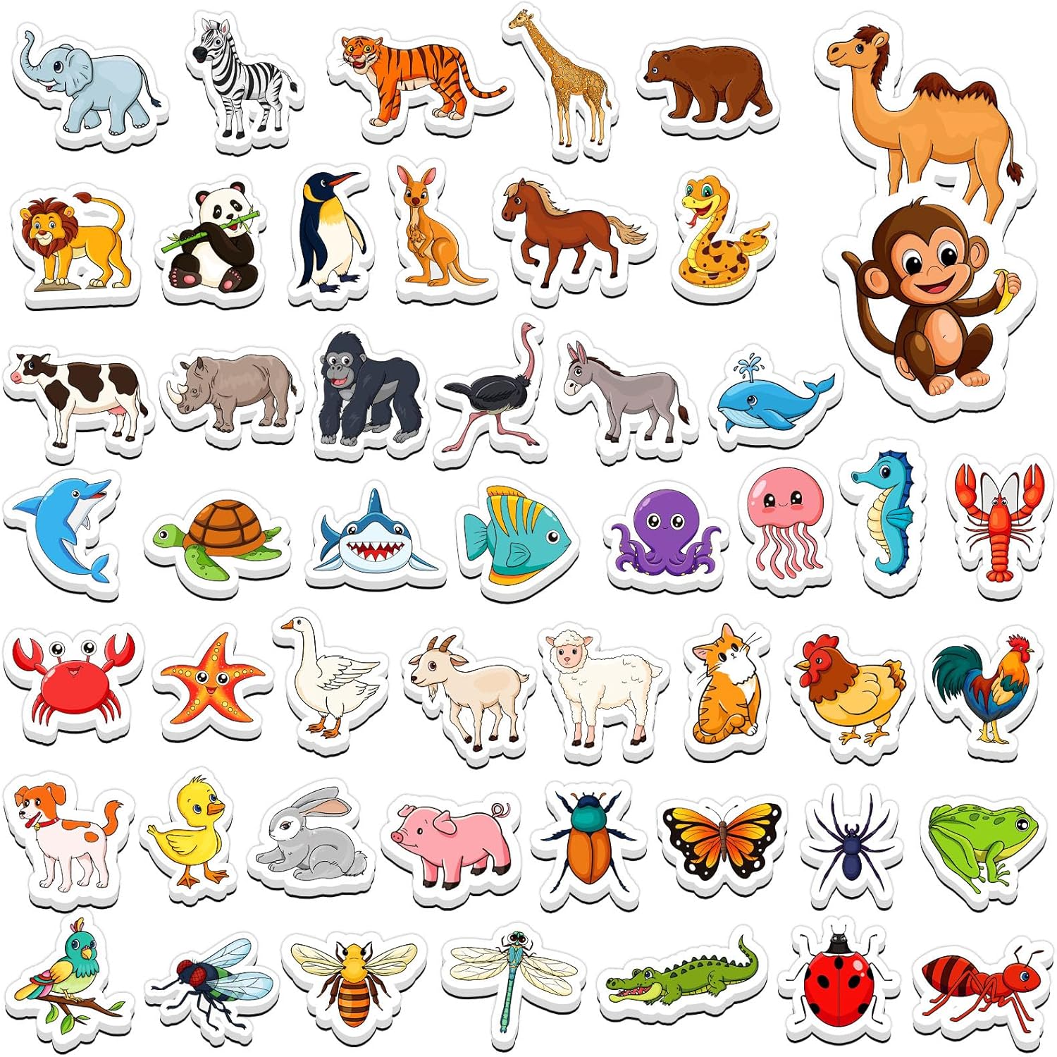 Amazon.com: PraxiKidy Magnetic Animals,50 PCS Fridge Magnets for ...