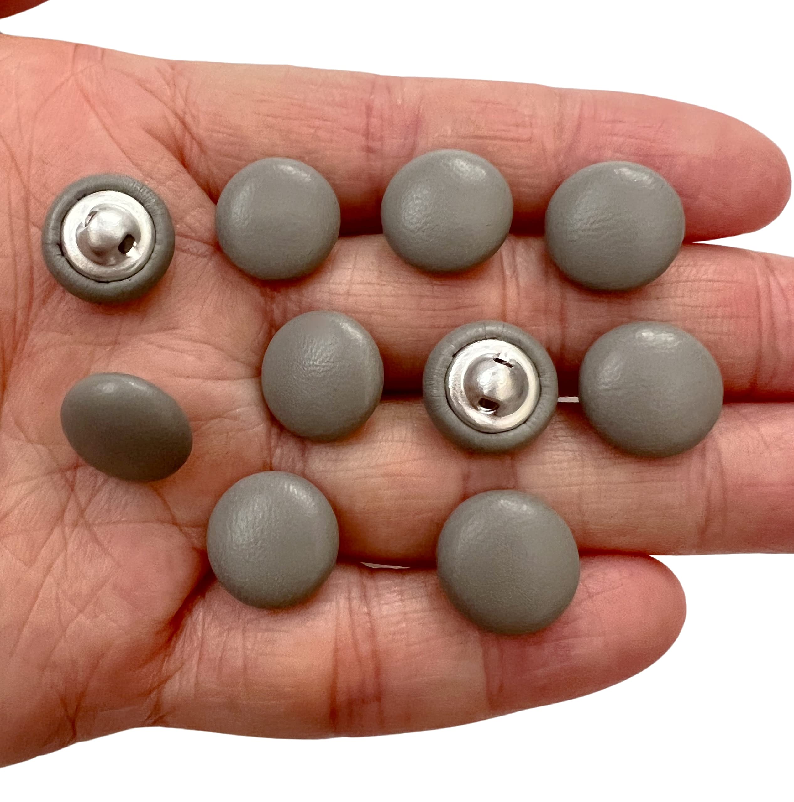 Amazon.com: PEPPERLONELY 10PC Leather Covered Buttons with Shank Sew On ...