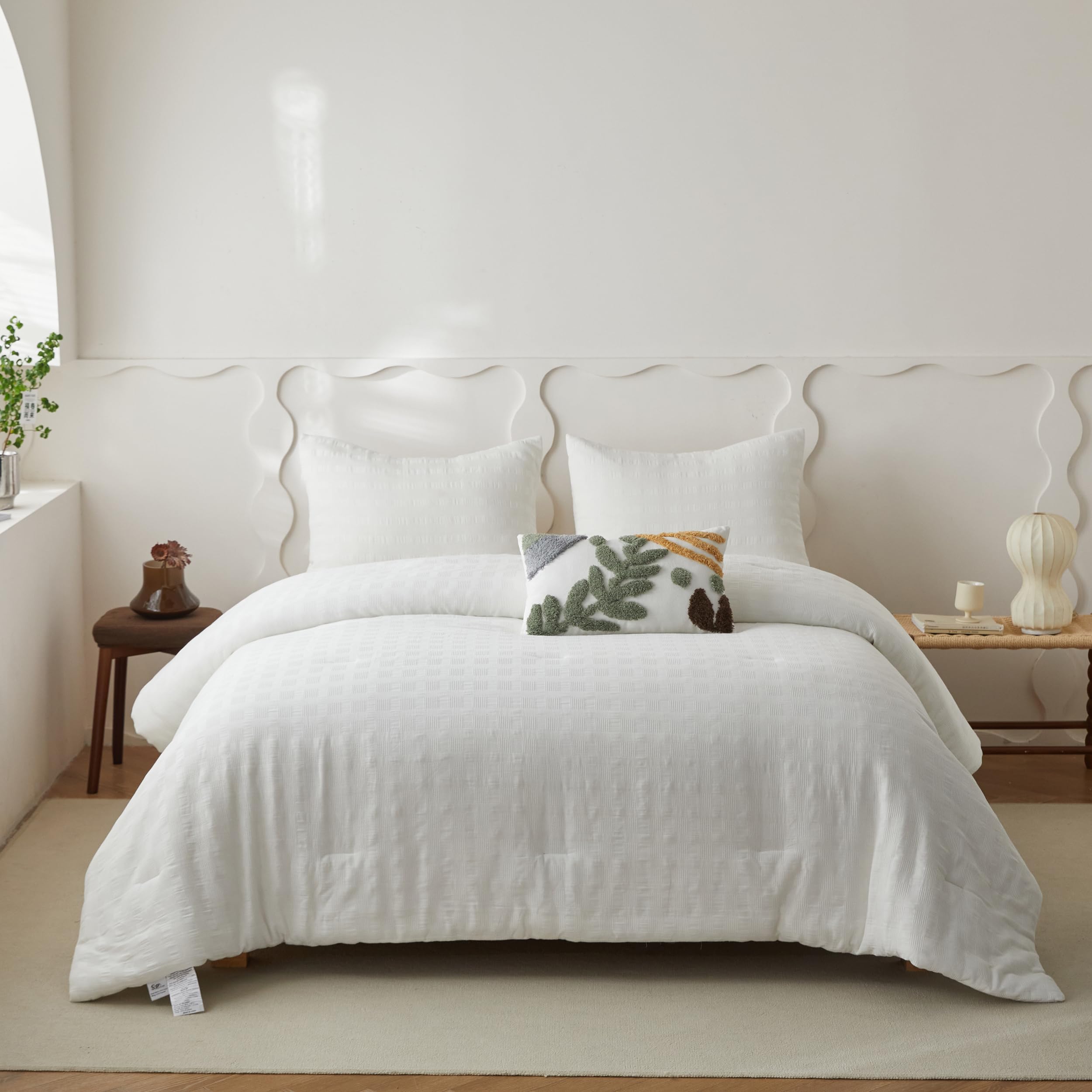 Amazon.com: Simple&Opulence 100% Cotton Waffle Weaving Comforter Set-3 ...