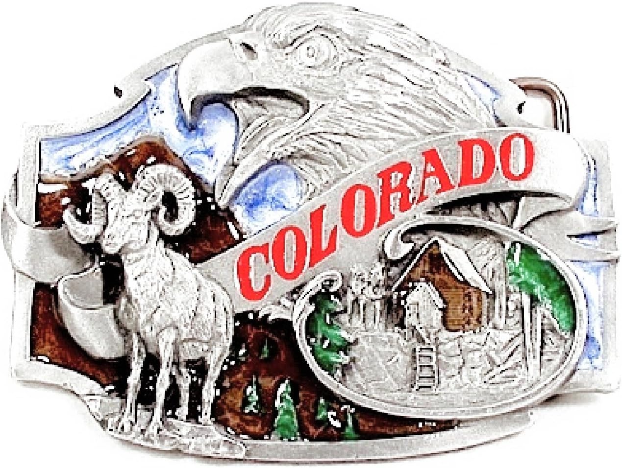 Amazon.com: Colorado State 3-D Enamel Pewter Belt Buckle : Clothing ...