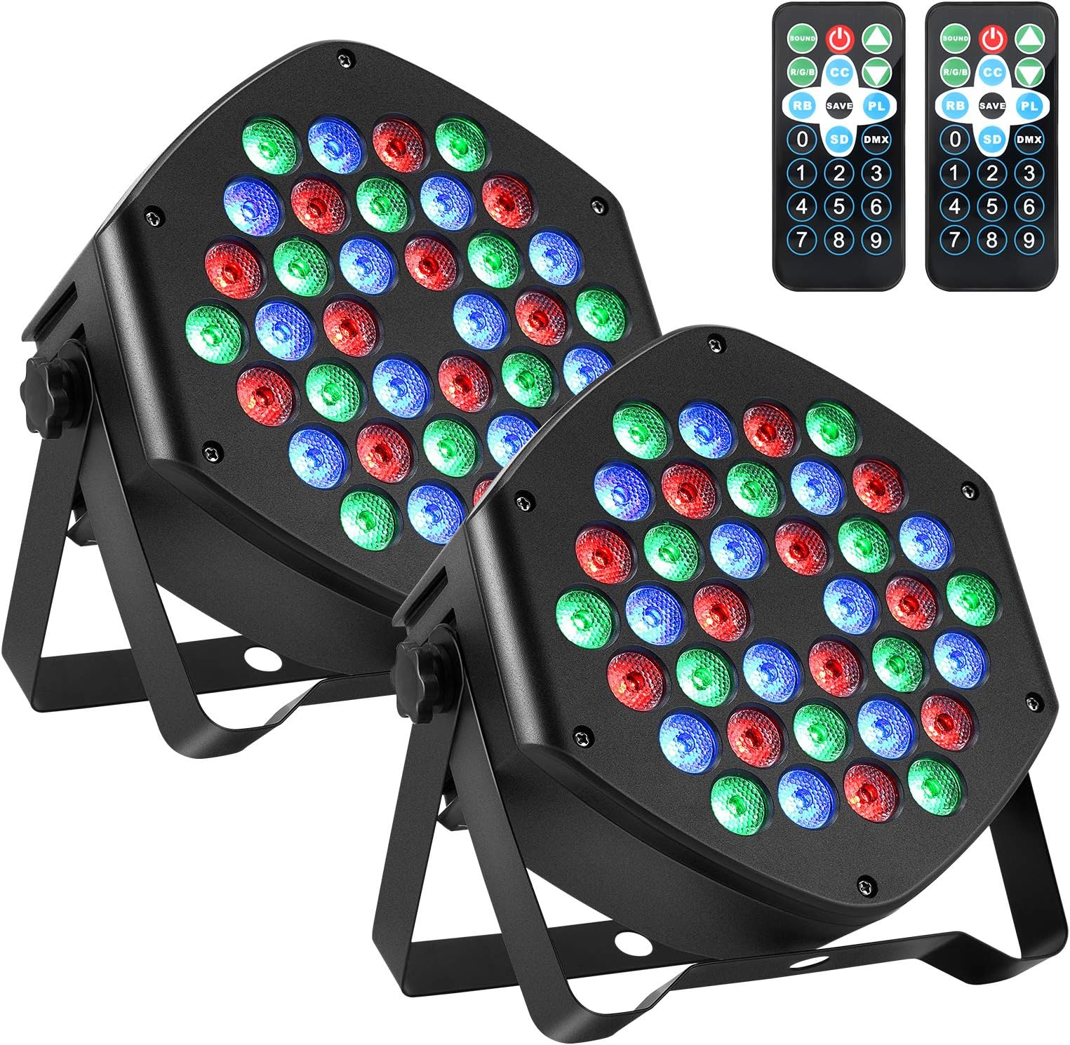 Amazon.com: 2 Pack Stage Lights 36 LED DJ Lights RGB Par Lights ...