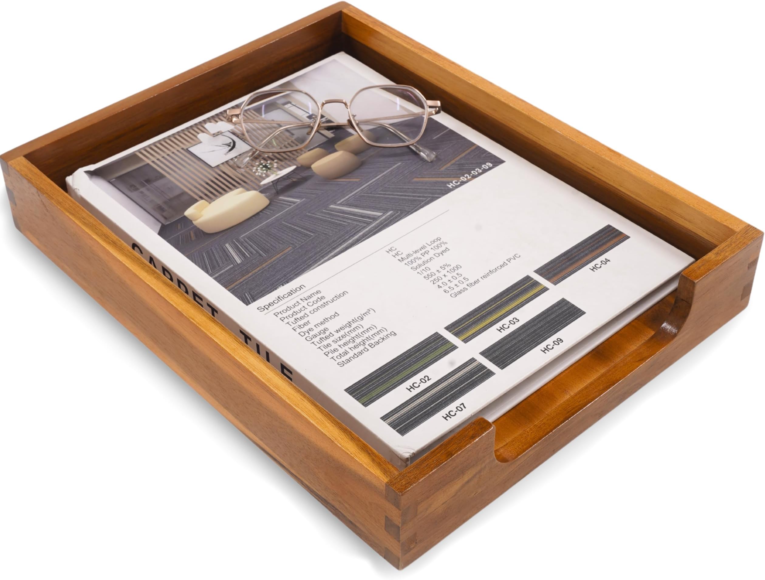 Amazon.com: MyGift® Distressed Brown Vintage Wood Paper Tray, Office ...