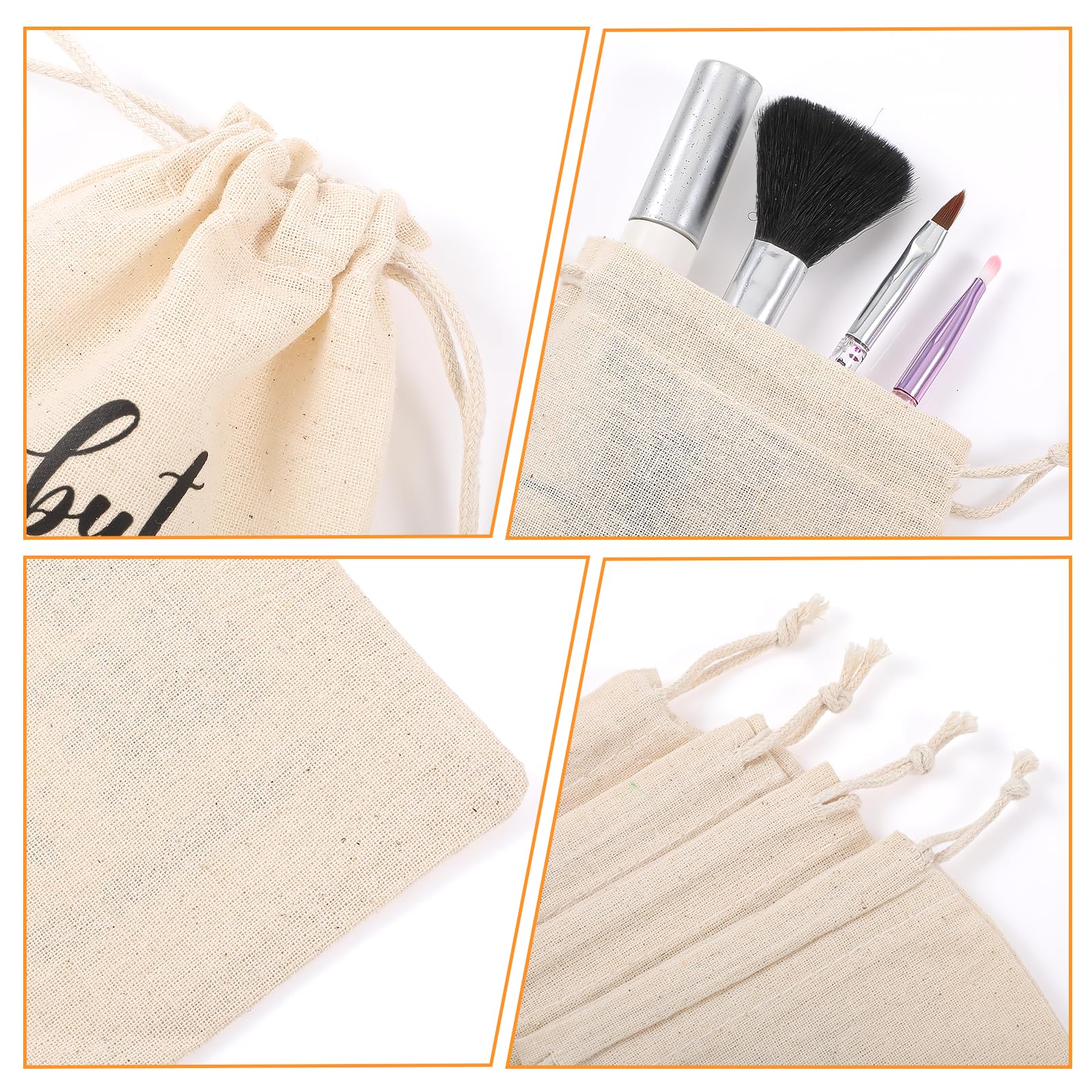 Hangover Kit Bags 60 Pcs Natural Muslin Drawstring Bags For Cooking ...