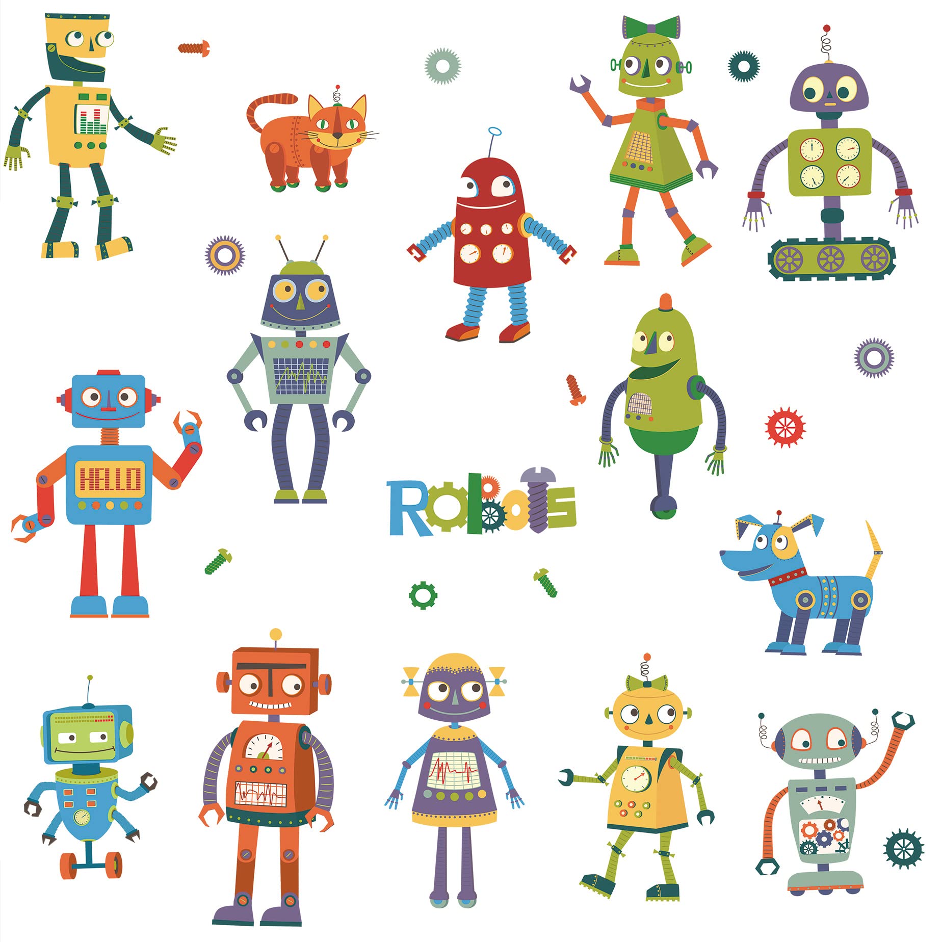 Cute Robots Background