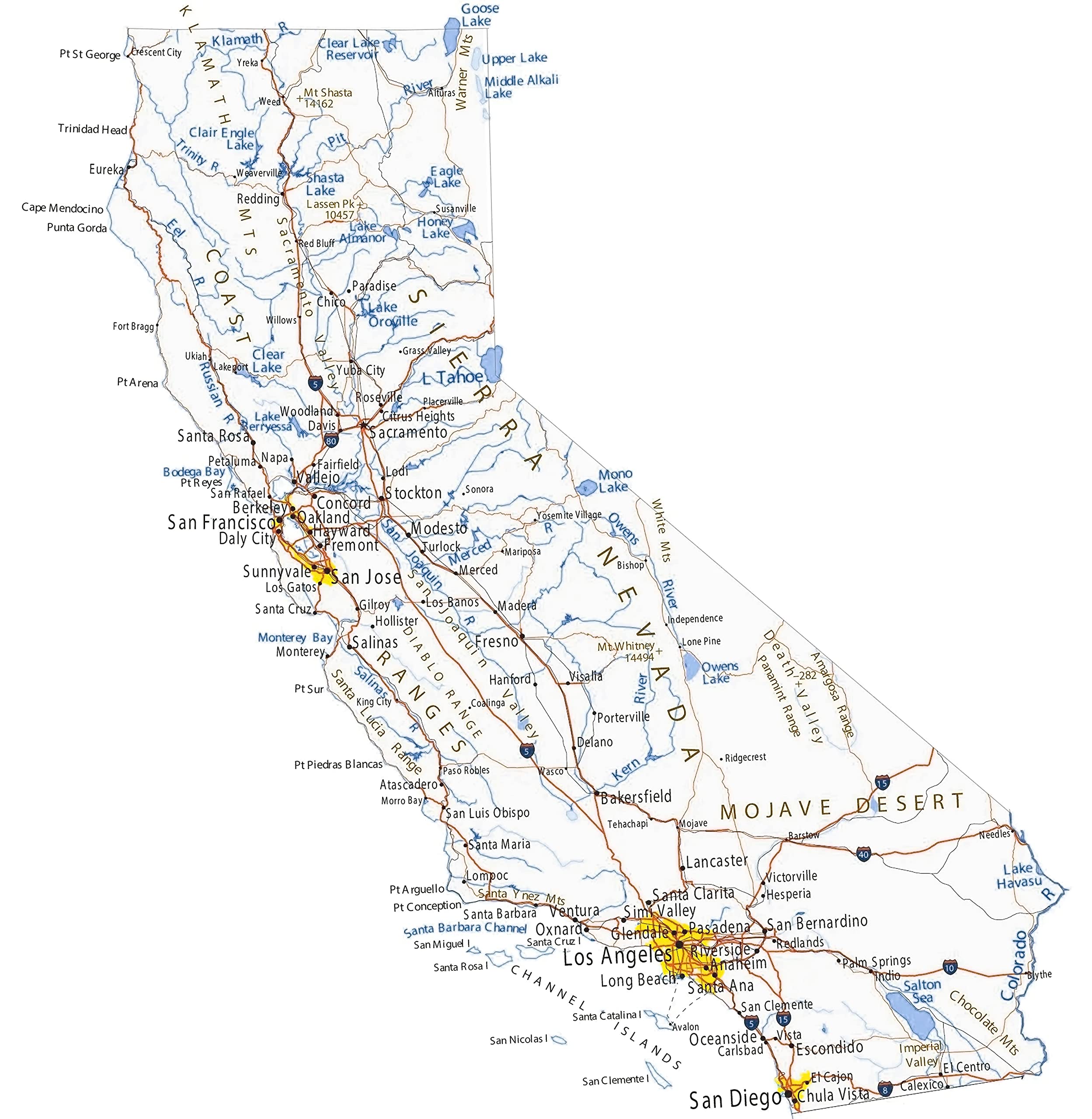 Amazon.com: Wall Art Impact 24x24in California Road Map with Cities and ...