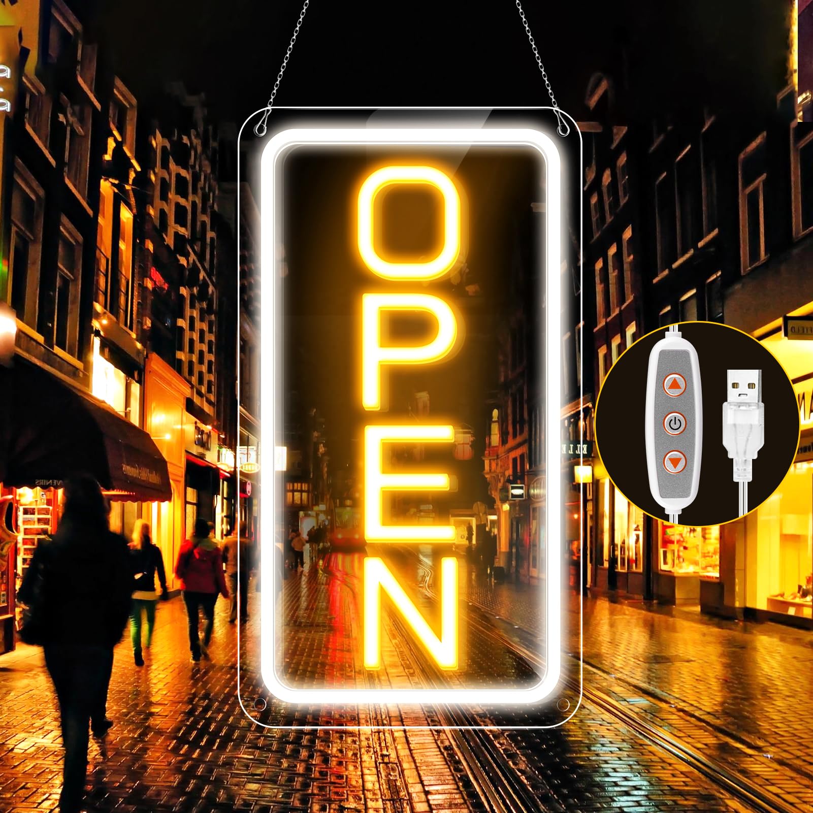 Snapklik.com : inShareplus 165x 9 Adjustable Brightness Open Sign