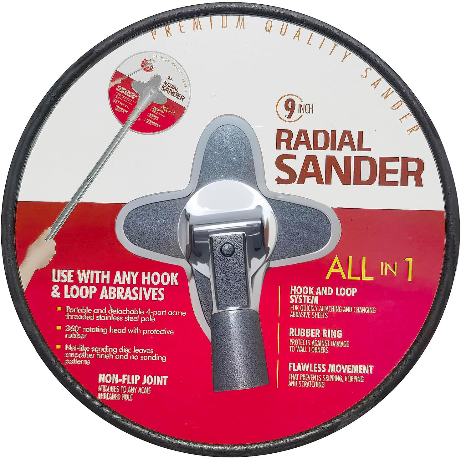 9 Inch Radial Hand Sander - Premium Wall Cleaning and Polishing Tool ...