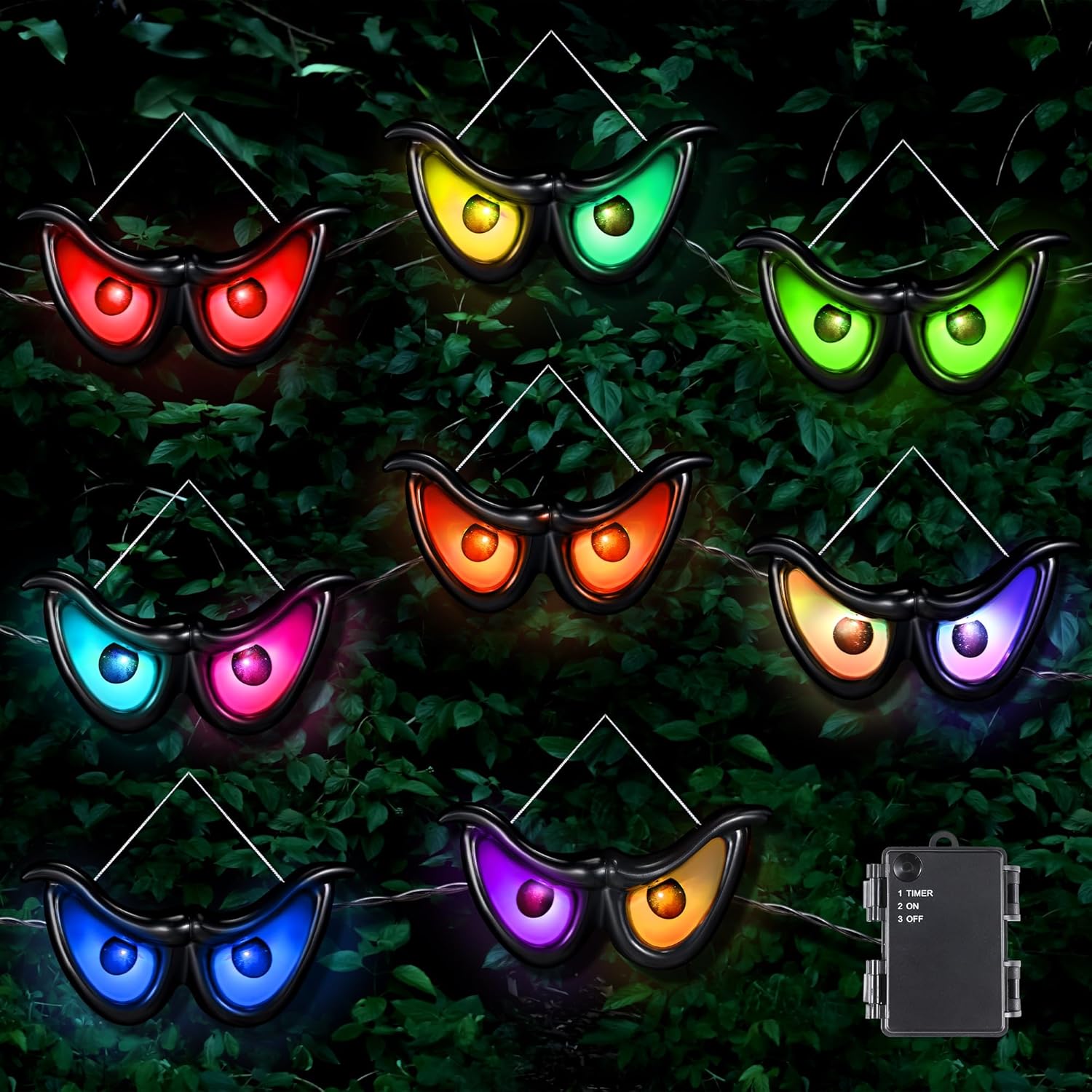 Amazon.com: ElectricWise Halloween Ghost Eyes String Lights, 8 Pairs ...