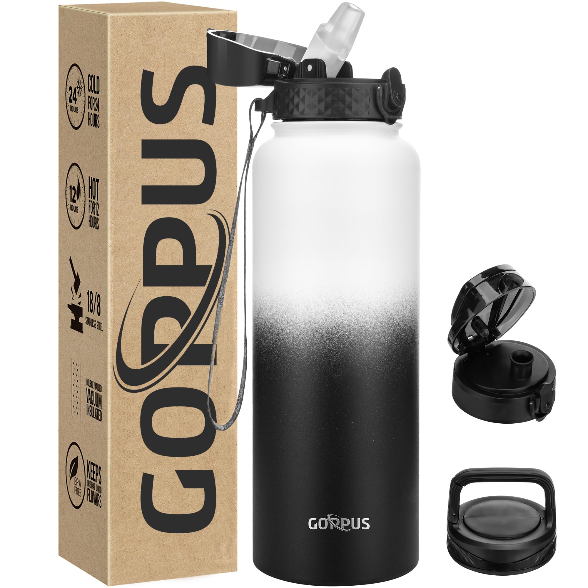 Snapklik.com : GOPPUS 40 Oz Insulated Water Bottle