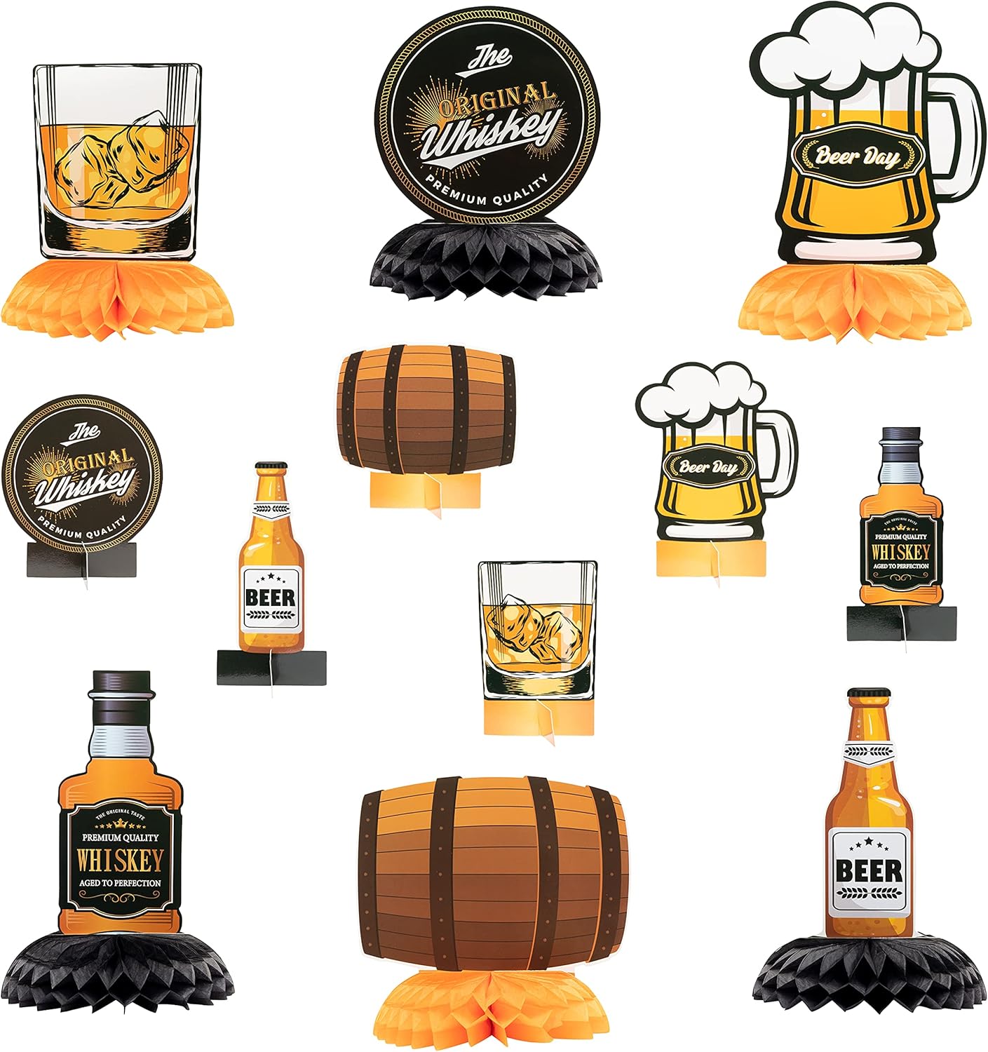 Amazon.com: 12Pcs Whiskey Honeycomb Centerpieces, Table Topper for ...
