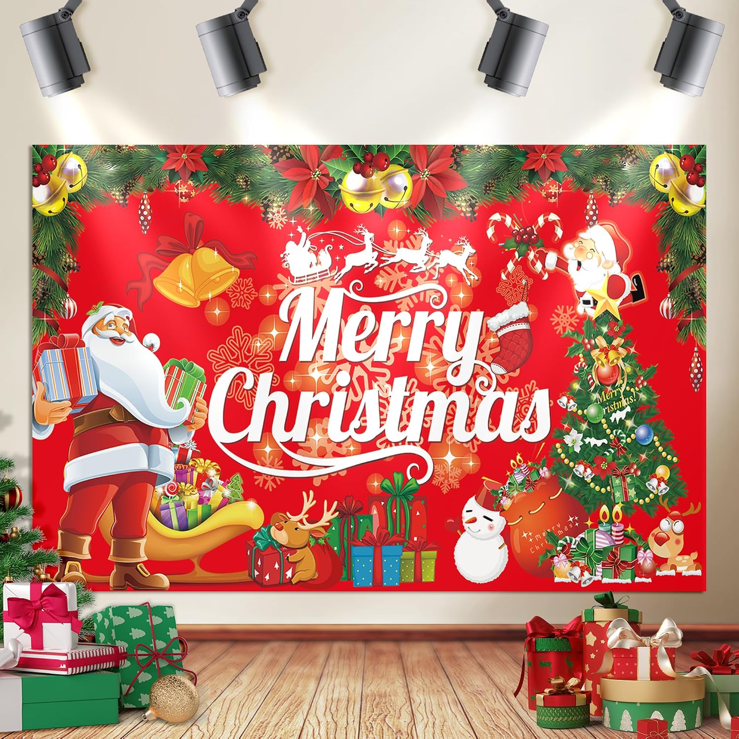 NiCoLa Large Christmas Banner Backdrop, Merry Christmas Banner ...