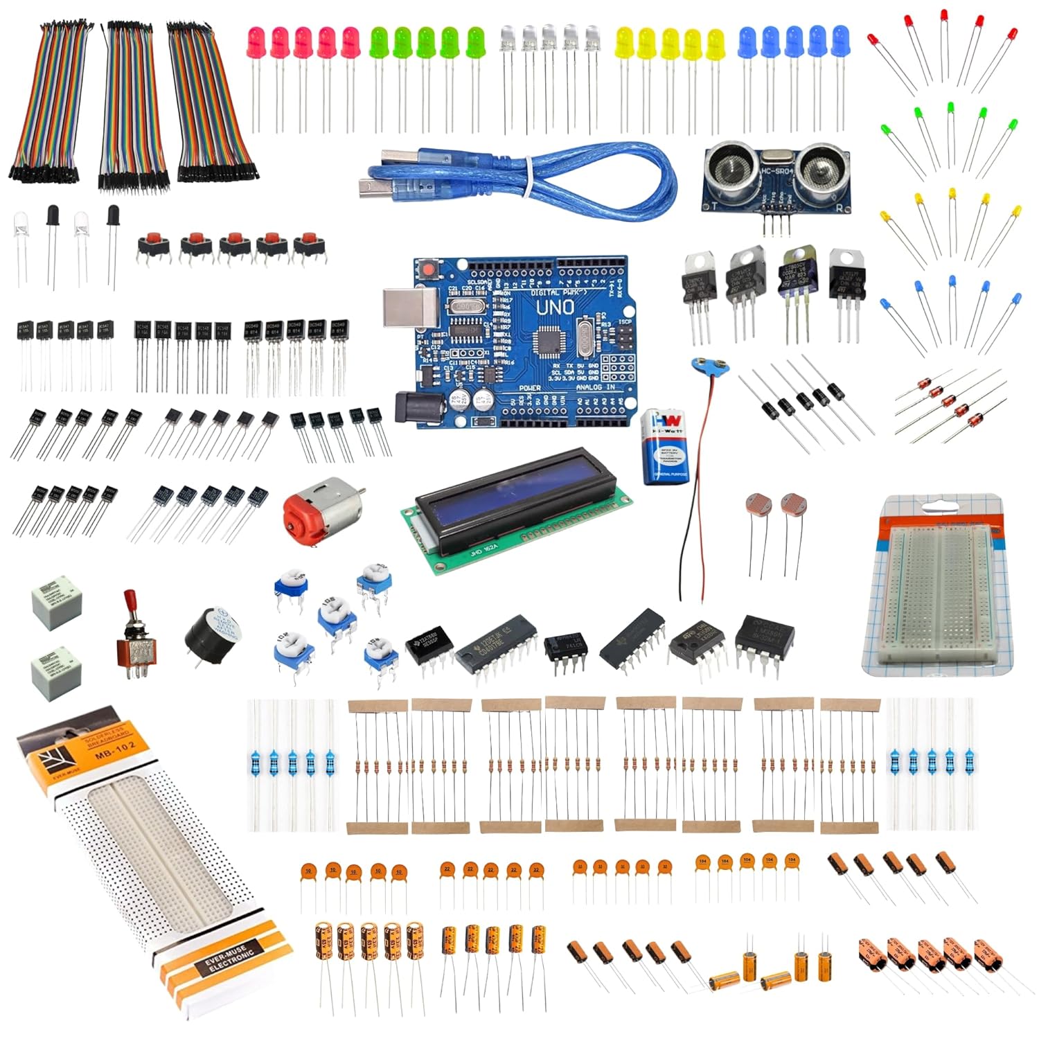 Lalitha electronic components kit with UNO R3 board - 350+ electronic ...