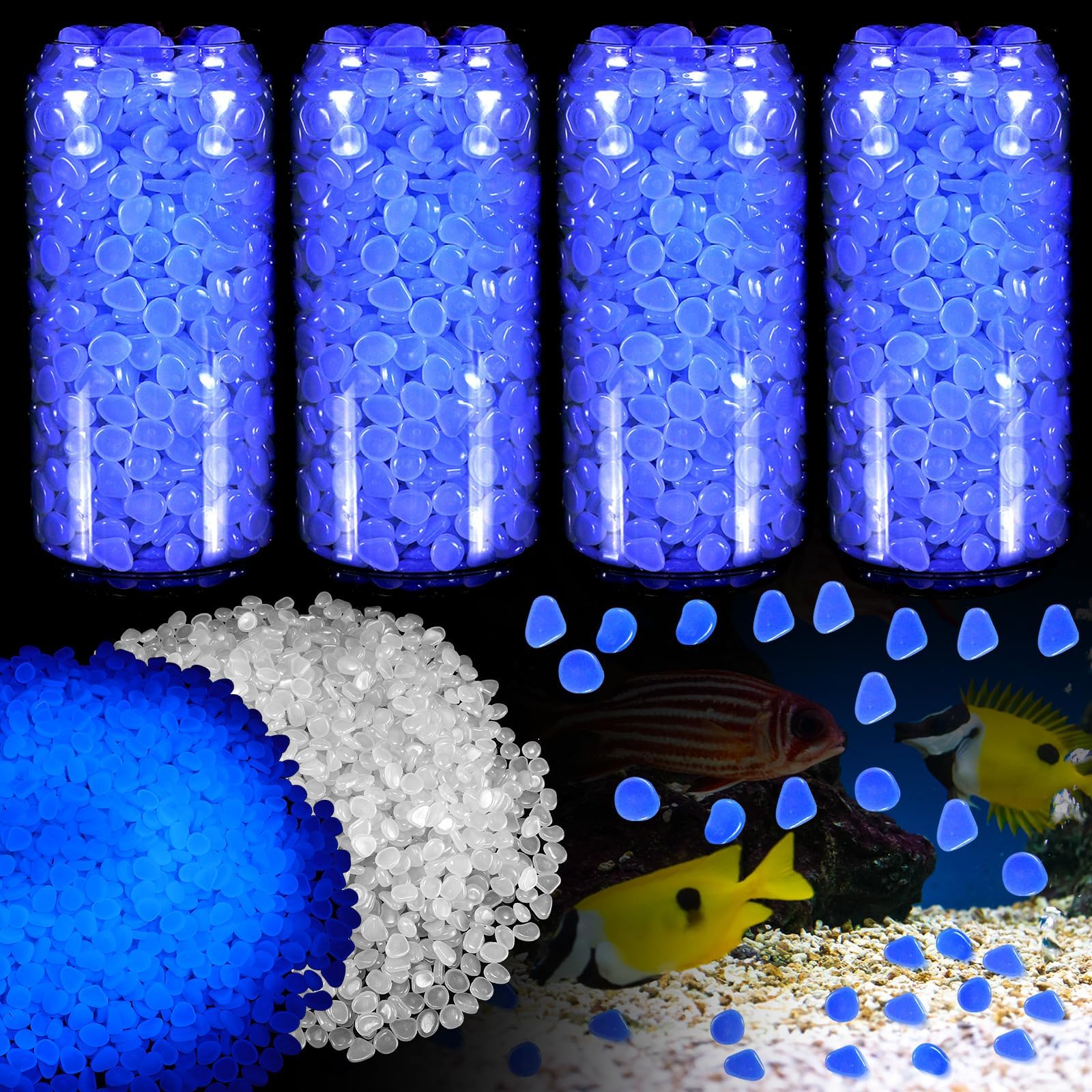 Amazon.com: Sasylvia 12000 Pcs Glow in The Dark Rocks Glow in The Dark ...