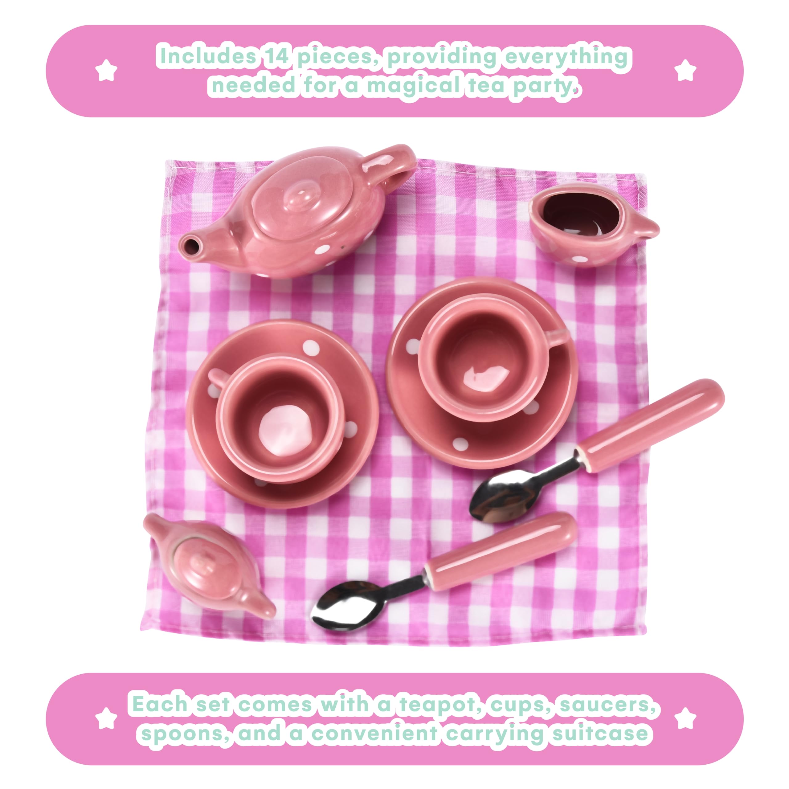 Snapklik.com : Jewelkeeper Tea Set For Little Girls - 14 Pcs Porcelain ...