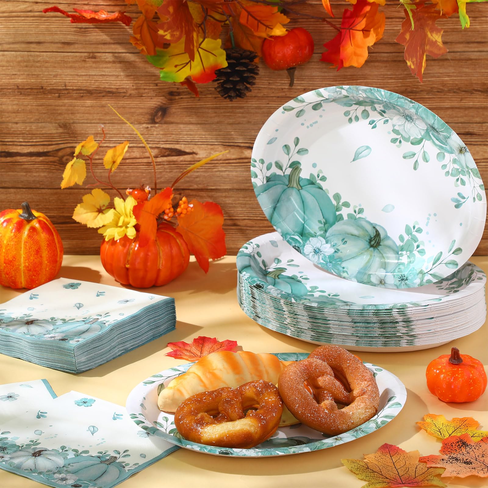 Snapklik.com : Maxdot 100 Pcs Fall Plates And Napkins 10 X 12 Inch ...