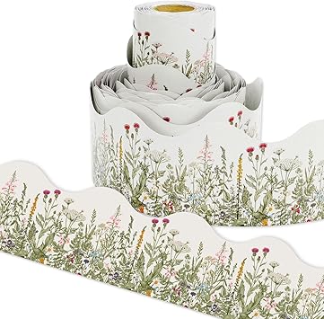 Amazon.com: 65Ft Vintage Wild Floral Bulletin Boards Botanical Green ...