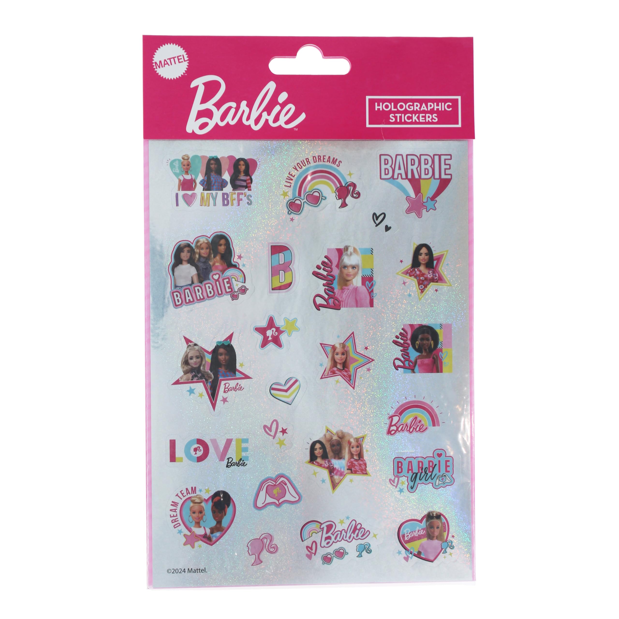 Barbie Holographic Stickers | 23 Stickers Sheet | Barbie Stickers ...