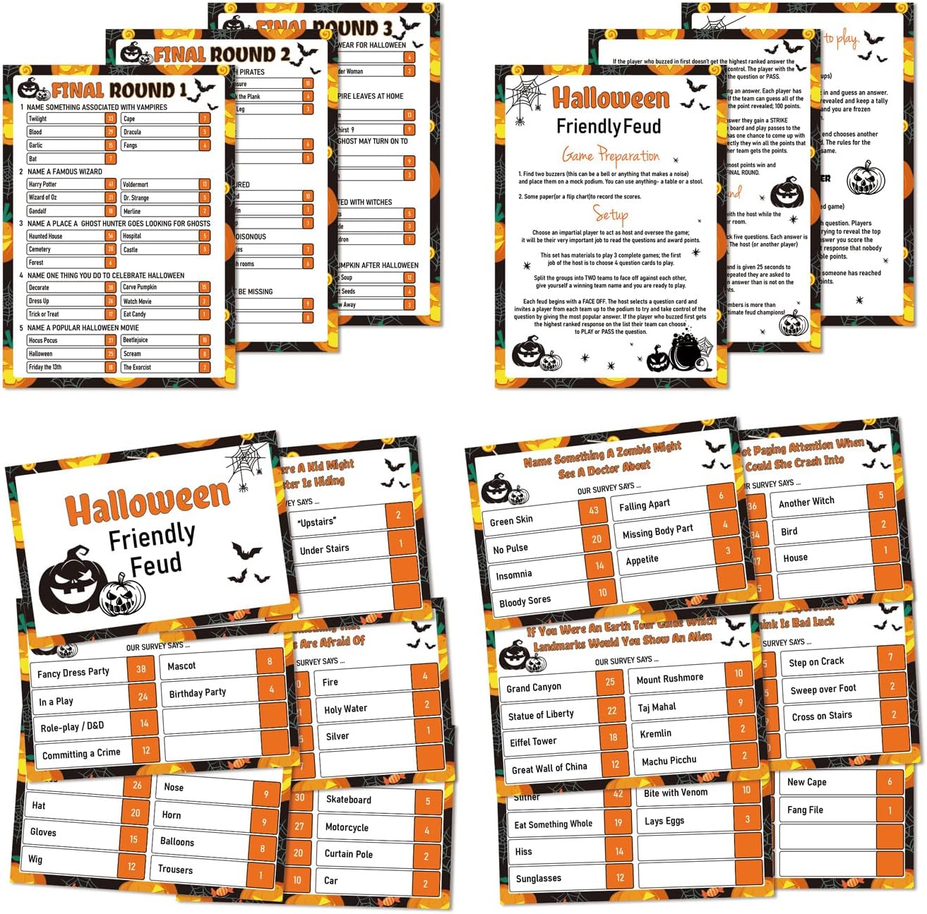 Amazon.com: OXEDP Halloween Games for Adults, Halloween Family Feud ...