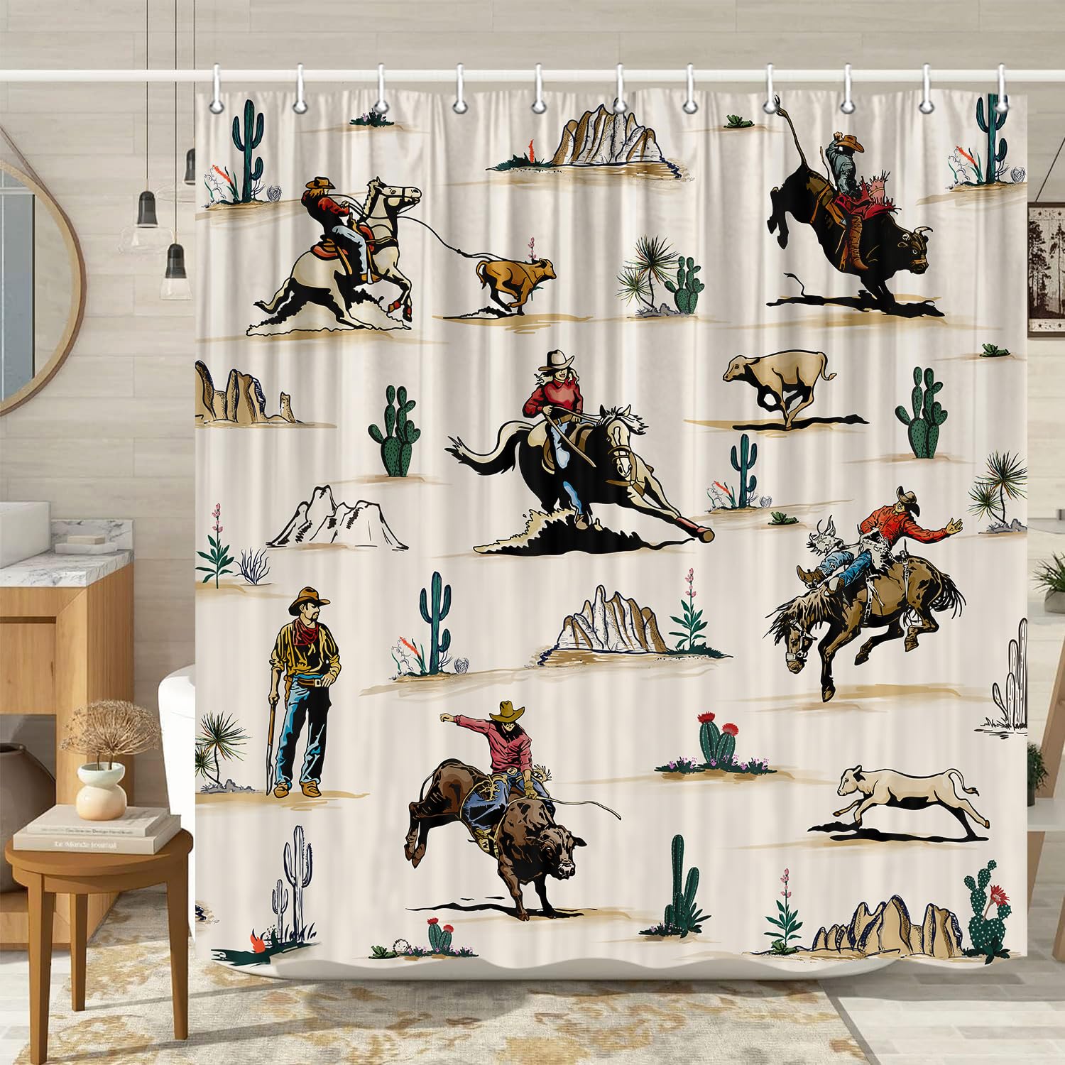 Amazon.com: JAWO Western Shower Curtain, Farmhouse Country American ...
