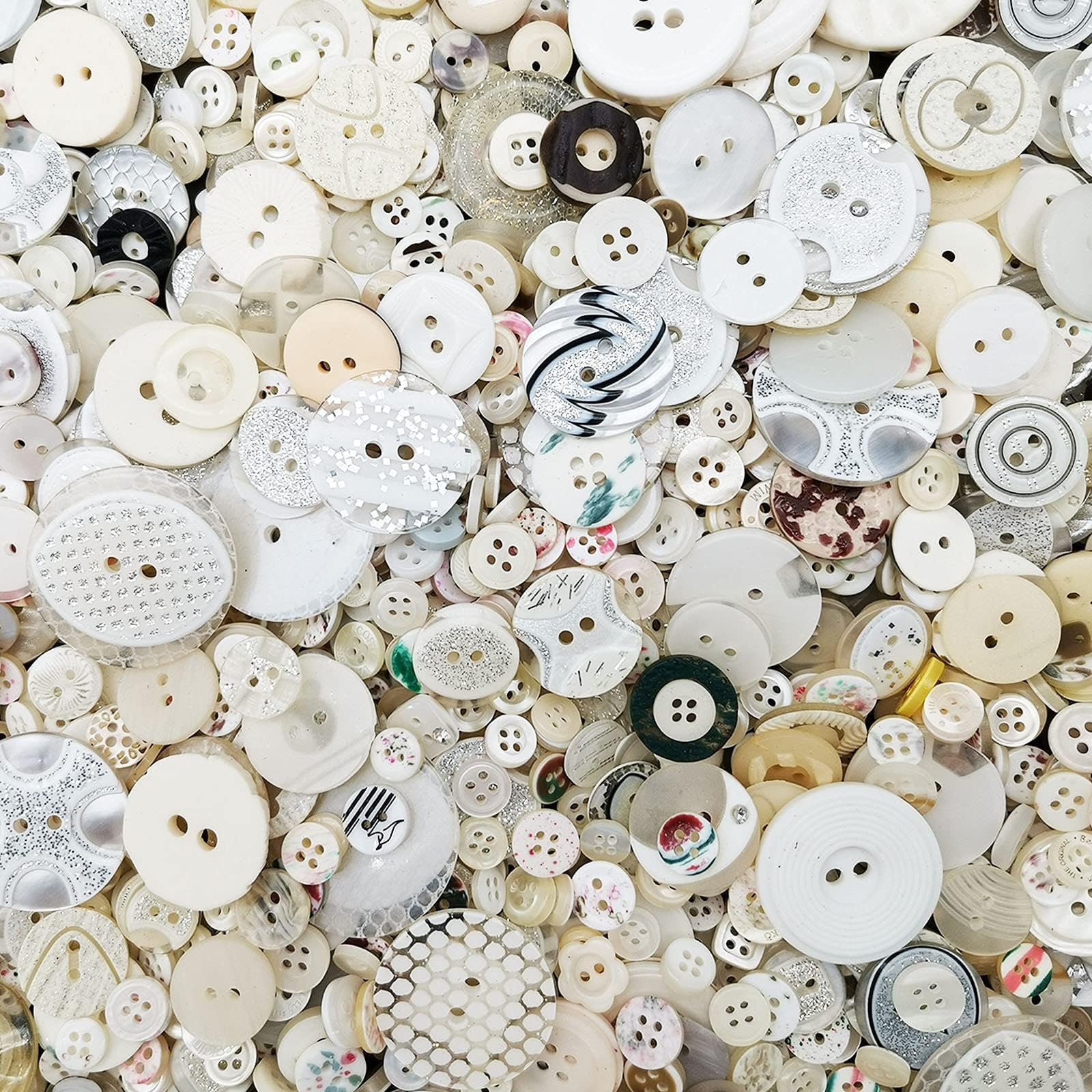 Amazon.com: 600-700Pcs Shell Buttons for Crafts Bulk Assorted Sizes Off ...
